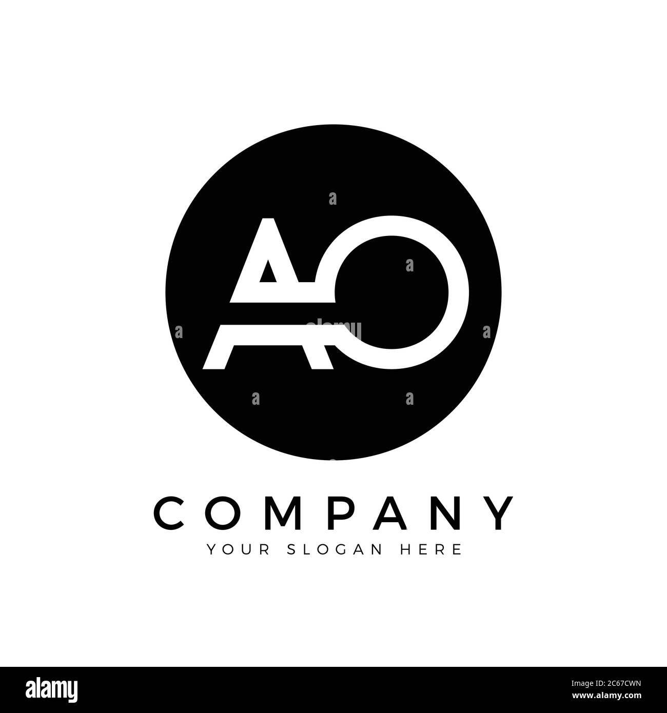 AO Logo Design Business Typography Vector Template. Creative Linked ...