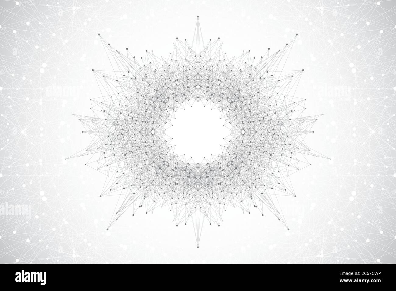 Quantum computer technology concept. Sphere explosion background. Deep ...