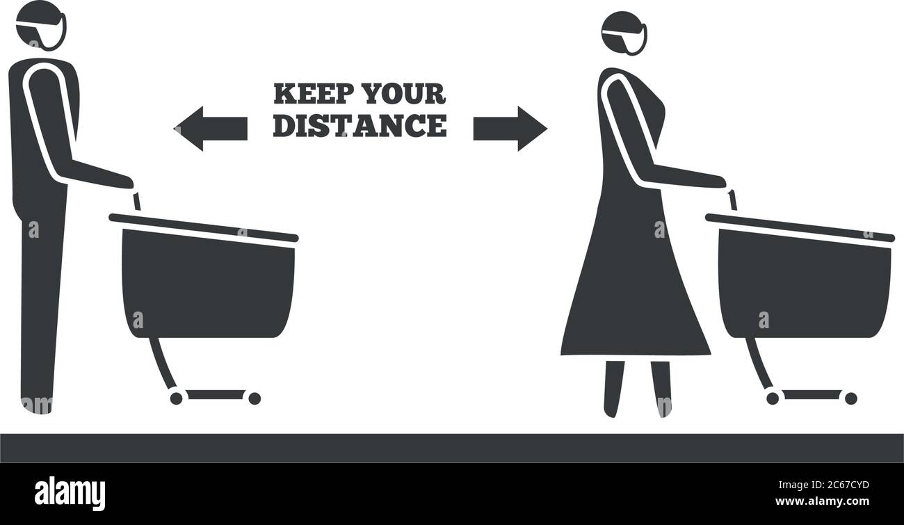 keep your social distance, risk of infection by coronavirus or covid 19 ...