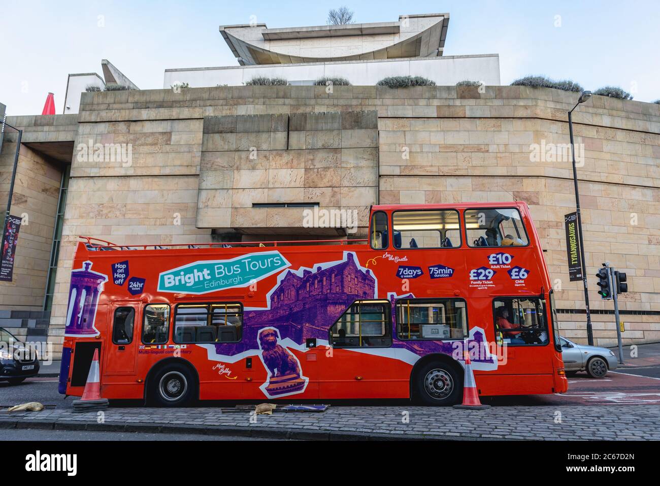 Bright Bus Tours in front of National Museum of Scotland Edinburgh, the ...