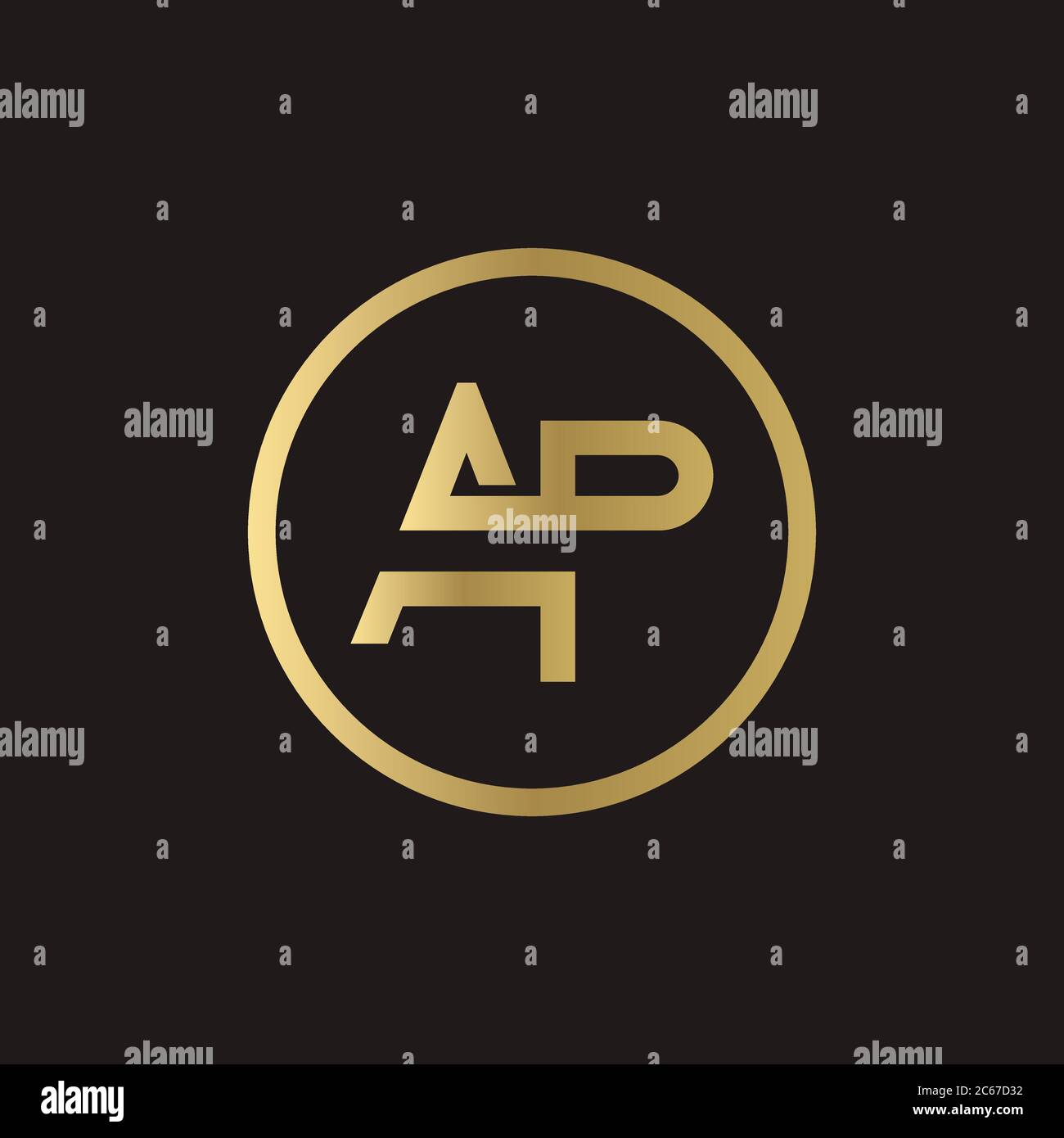 AP Logo Design Business Typography Vector Template. Creative Linked ...