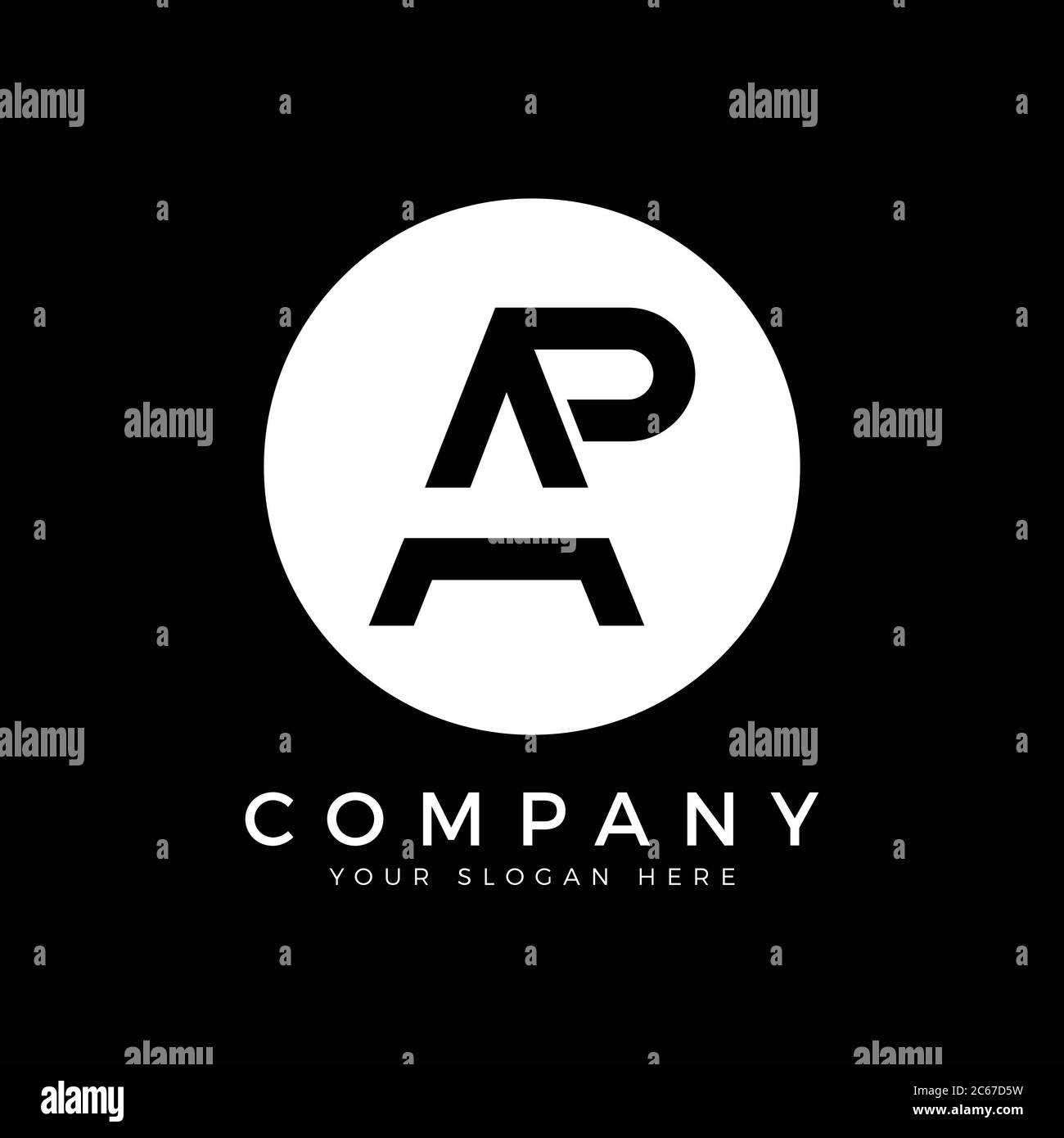 AP Logo Design Business Typography Vector Template. Creative Linked ...