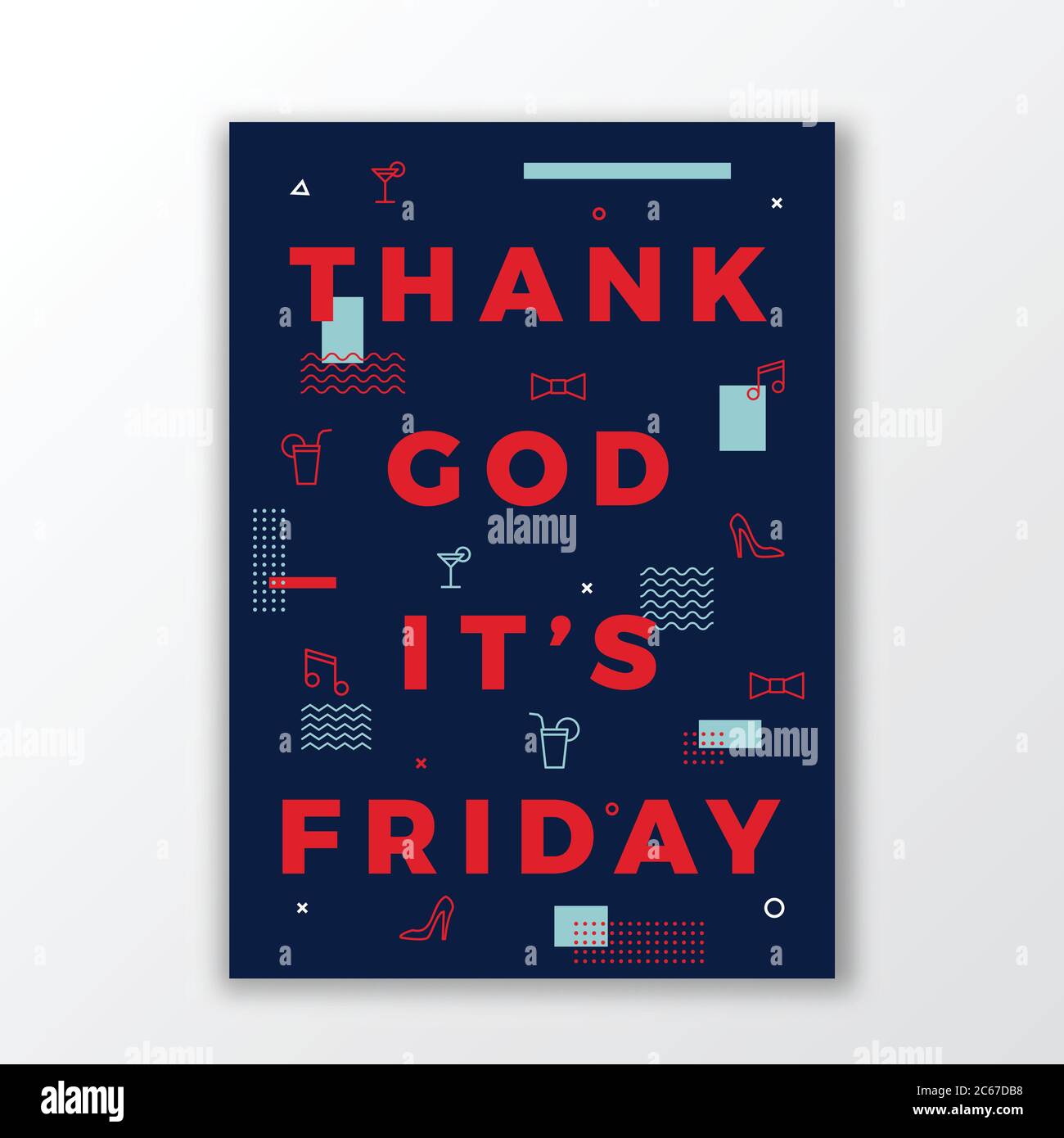 Thank God its Friday Swiss Style Minimal Poster or Flyer. Modern ...