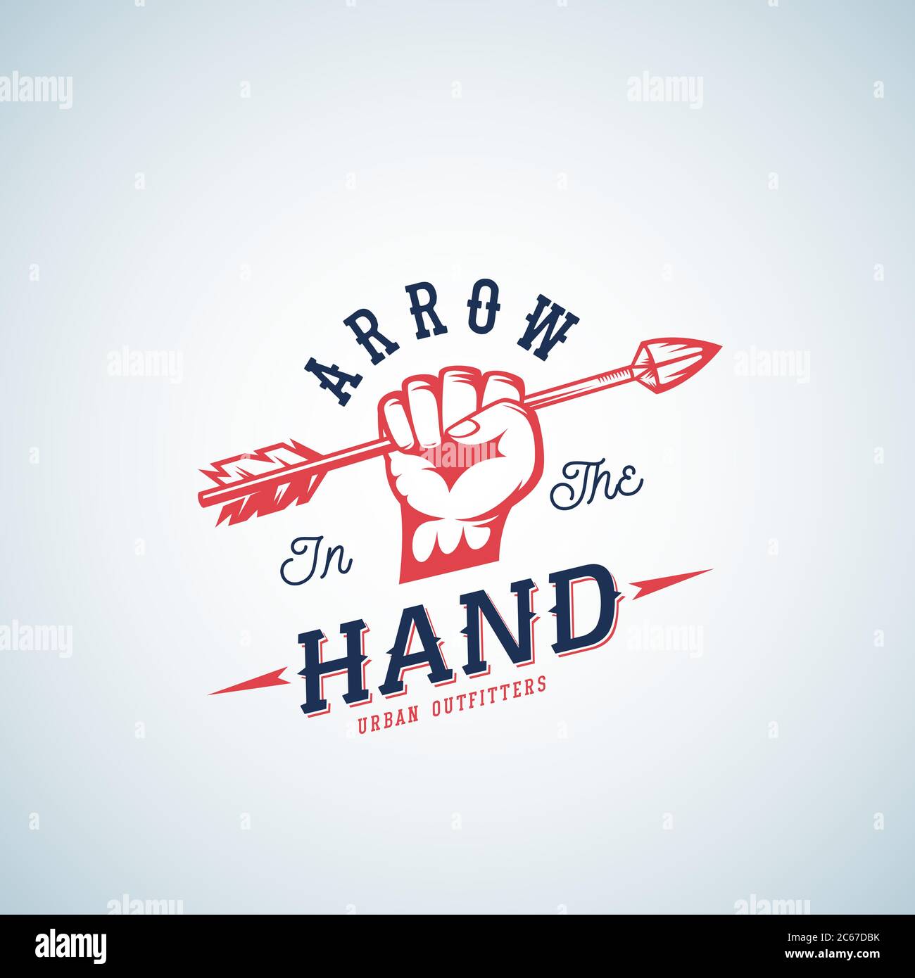Arrow in the Hand Abstract Vector Logo Template. Red Fist Silhouette ...