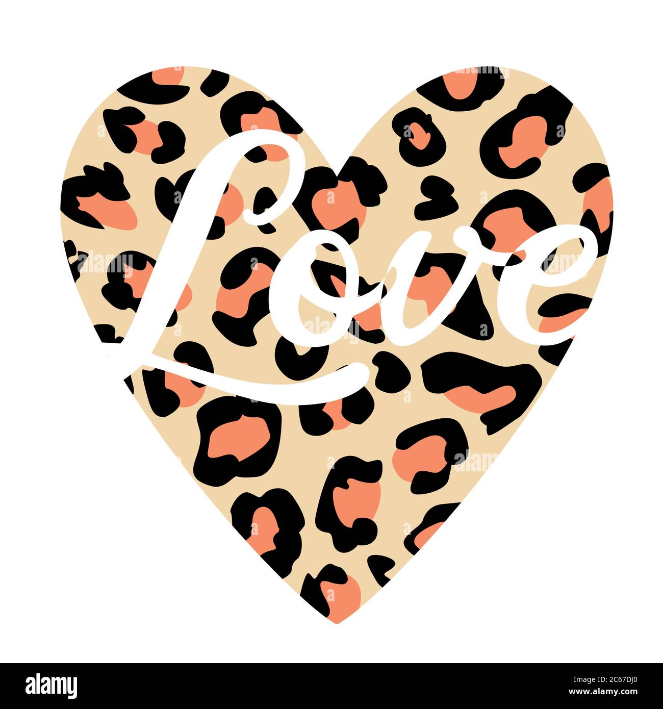 Love - animal print heart isolated on white Stock Vector Image & Art ...
