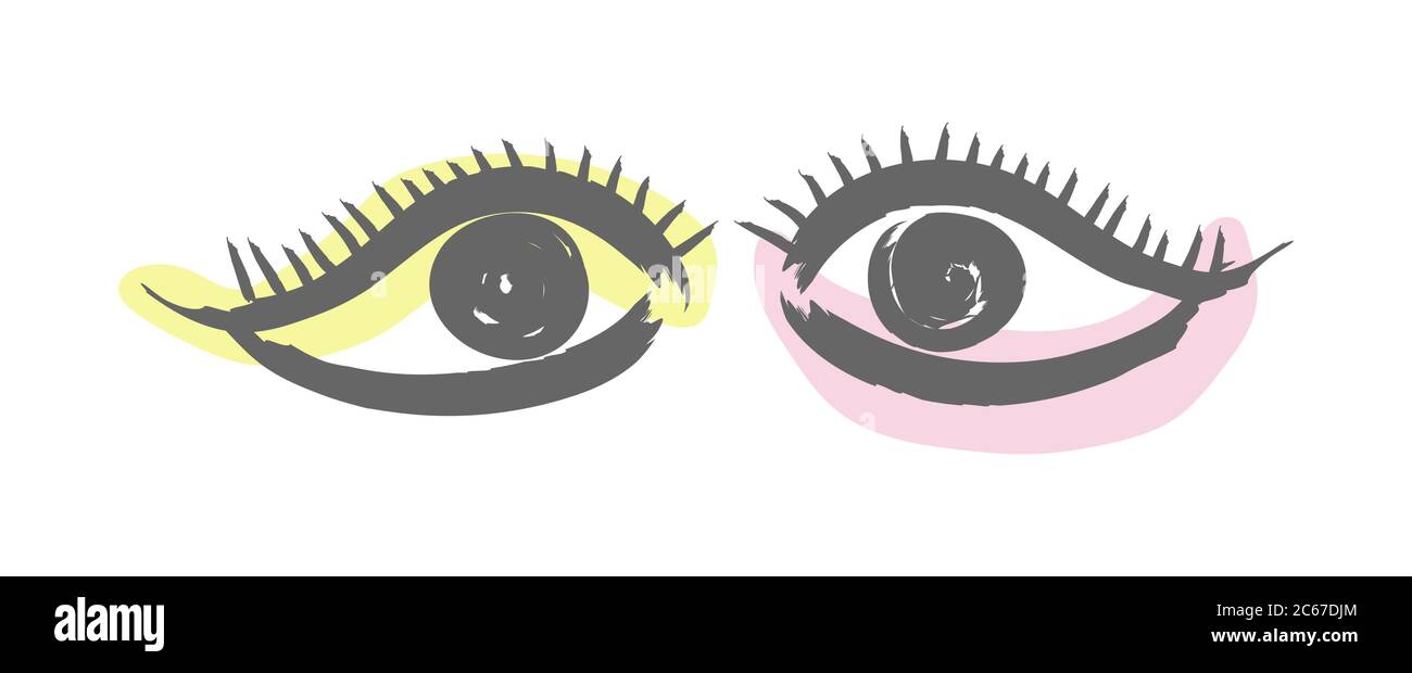 Eyes. Simple creative vector illustration isolated on a white ...