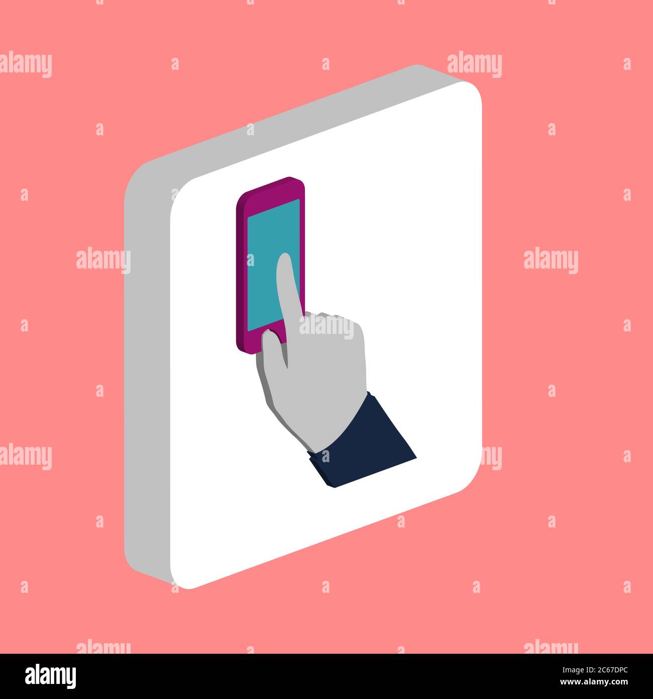 Isometric mobile phone silhouette Stock Vector Images - Alamy