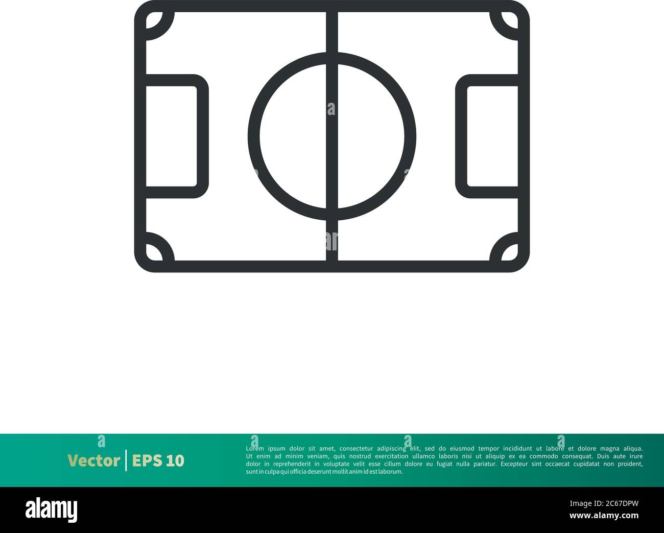 Football Field, Soccer Stadium Icon Vector Logo Template Illustration ...