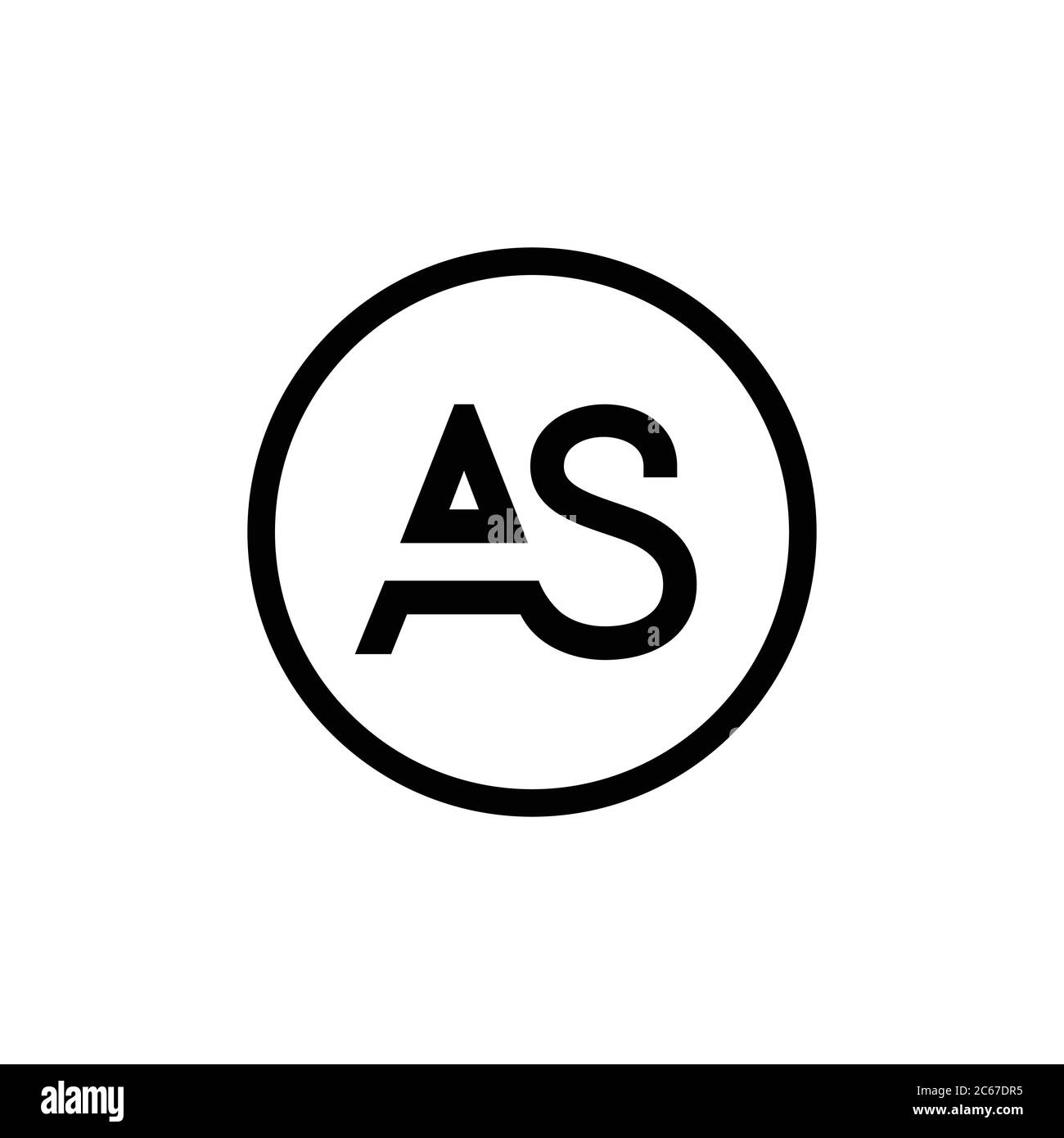 AS Logo Design Business Typography Vector Template. Creative Linked ...
