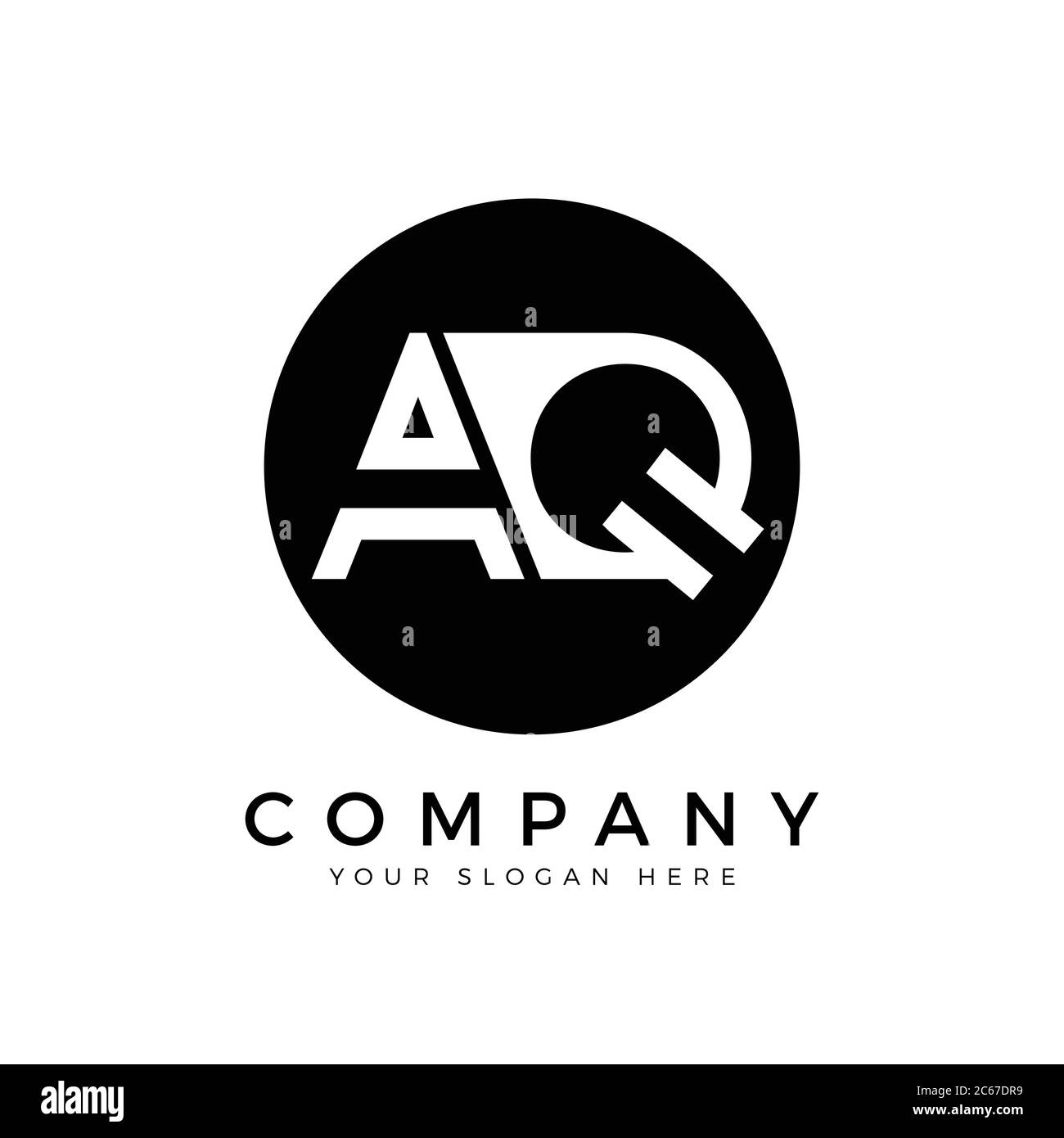 AQ Logo Design Business Typography Vector Template. Creative Linked ...