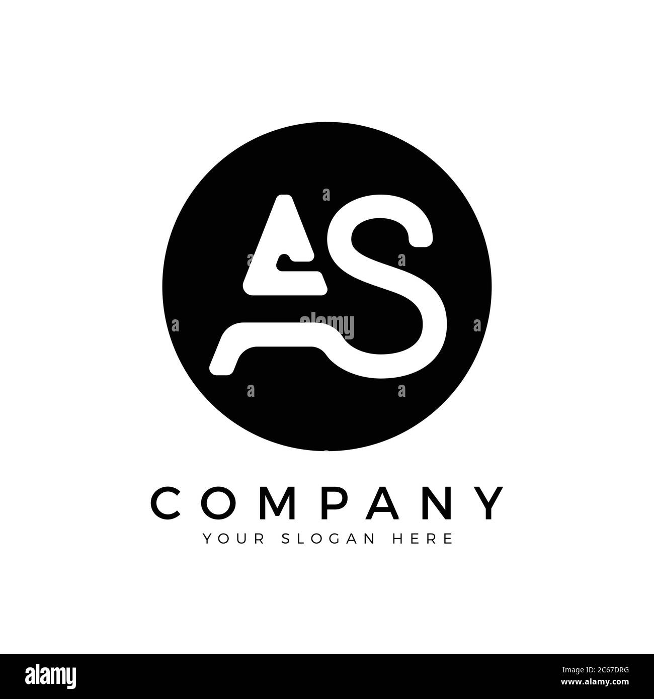 AS Logo Design Business Typography Vector Template. Creative Linked ...