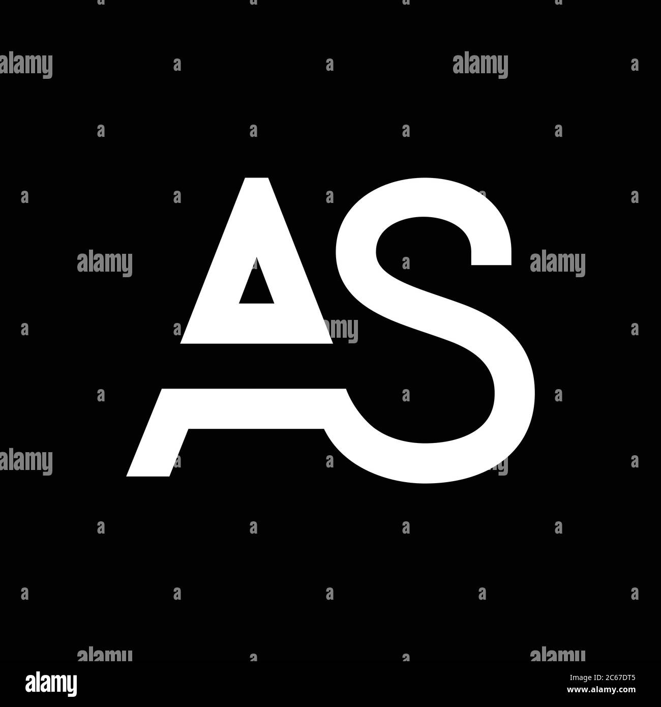 AS Logo Design Business Typography Vector Template. Creative Linked ...