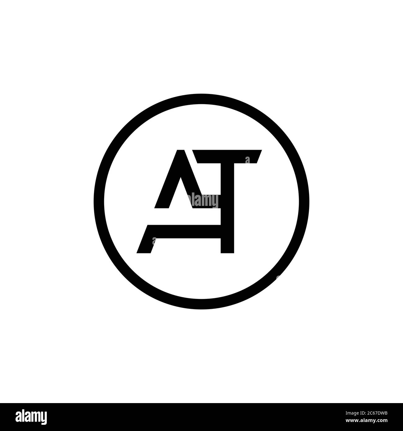 AT Logo Design Business Typography Vector Template. Creative Linked ...