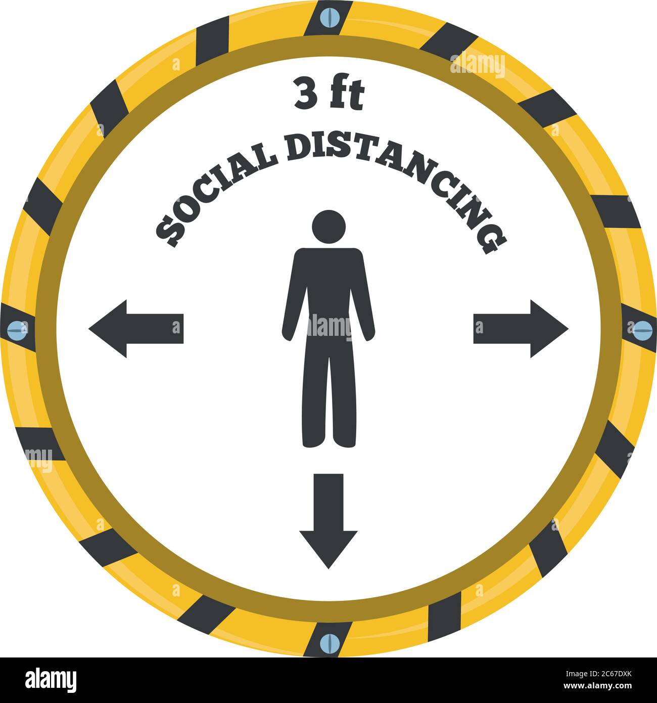 warning sign please keep safe distance of 3 ft , risk of coronavirus or ...