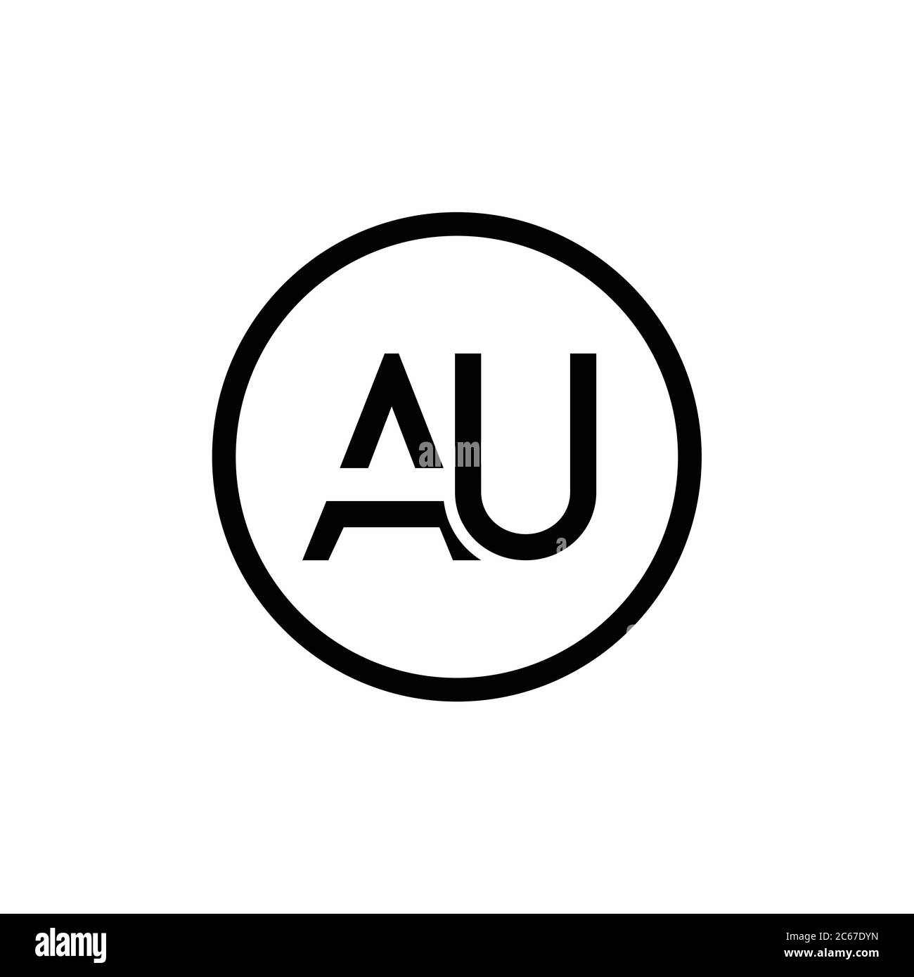 AU Logo Design Business Typography Vector Template. Creative Linked ...