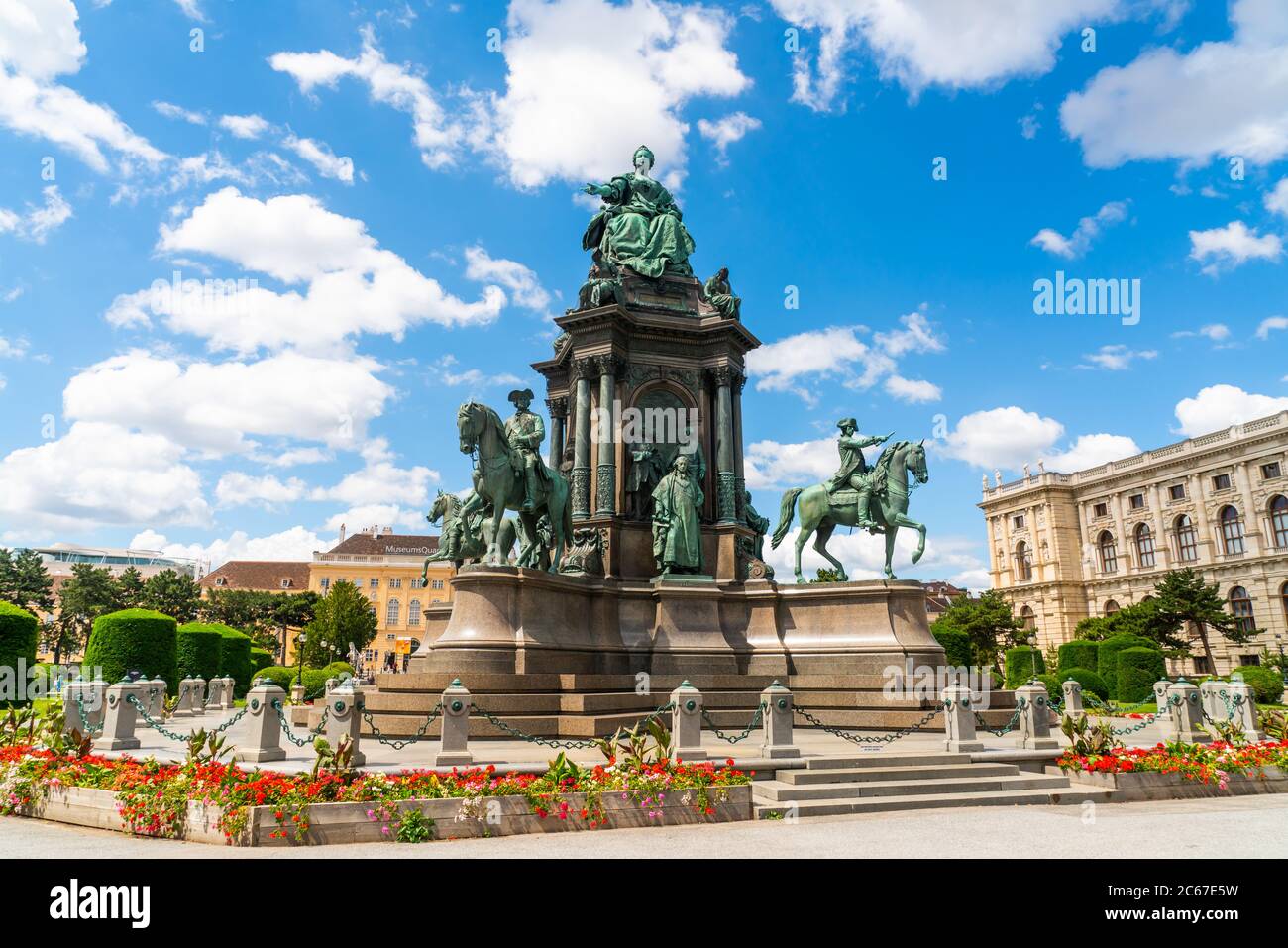 Vienna, Austria - june 24th 2020 - Maria Theresian Platz (square) with ...