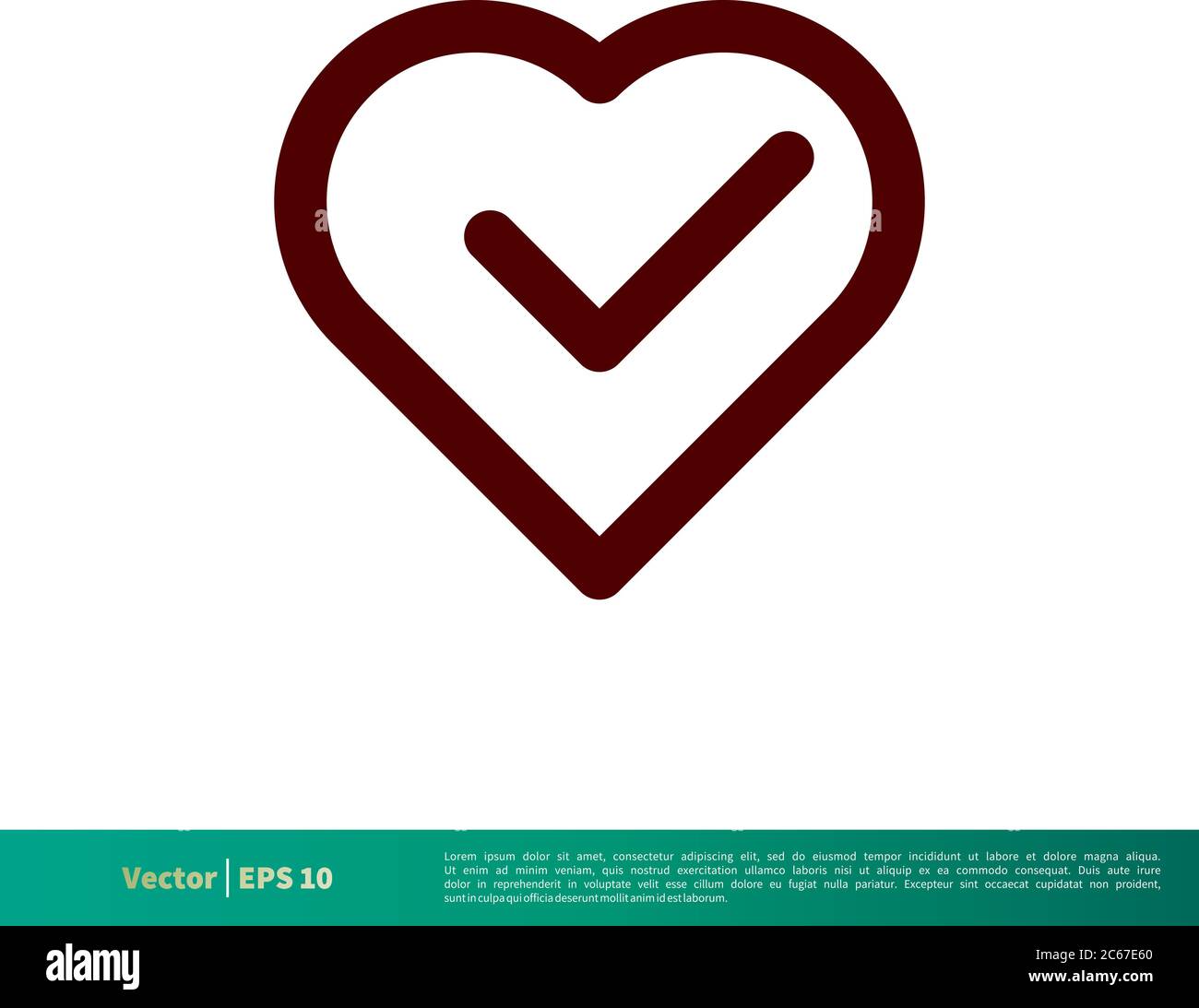 Check Mark Heart Icon Vector Logo Template Illustration Design