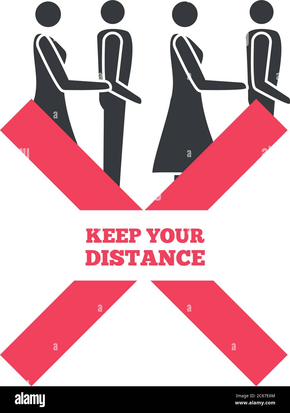 warning sign Please keep safe distance, risk of coronavirus or covid 19 ...