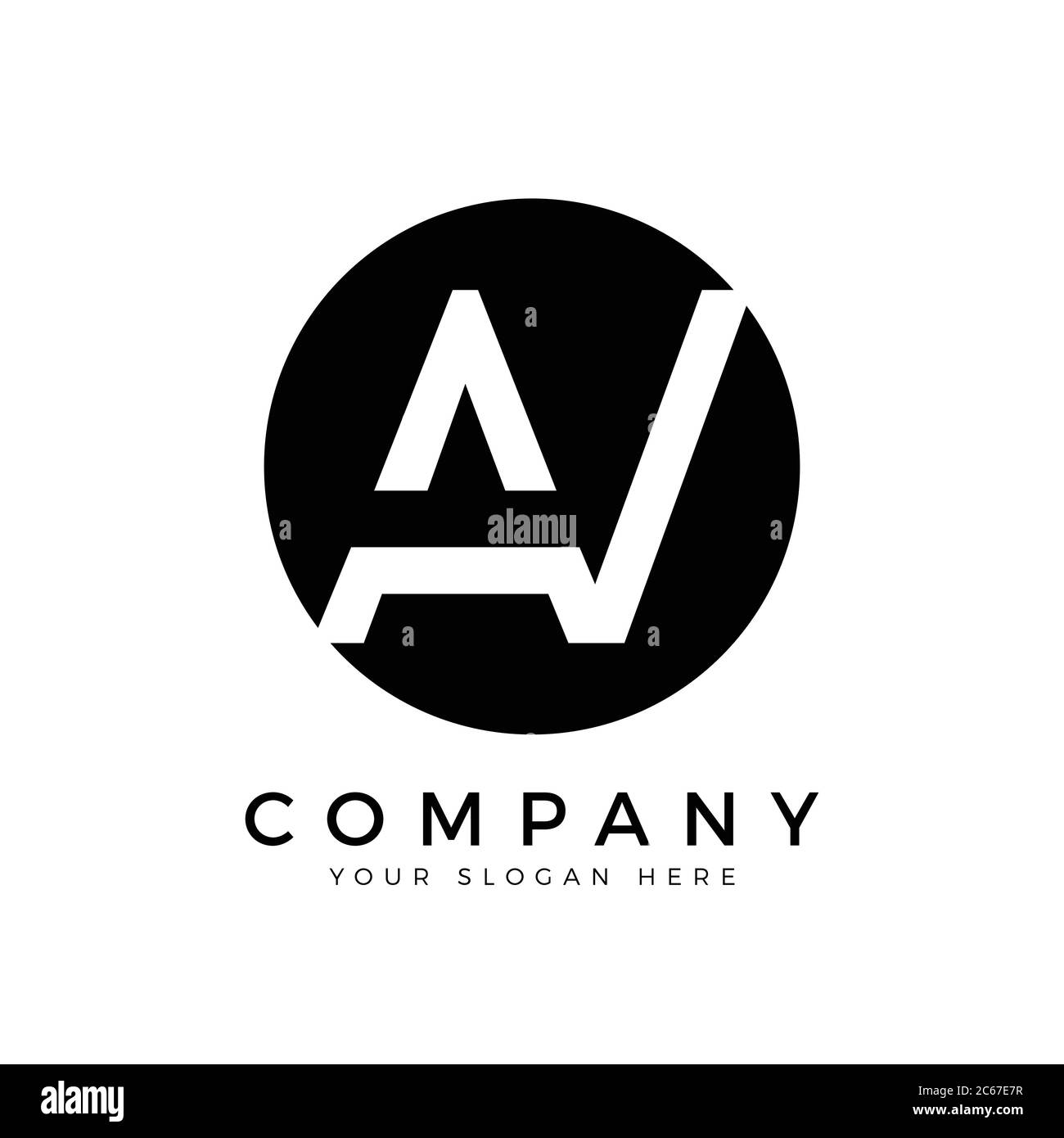 AV Logo Design Business Typography Vector Template. Creative Linked ...