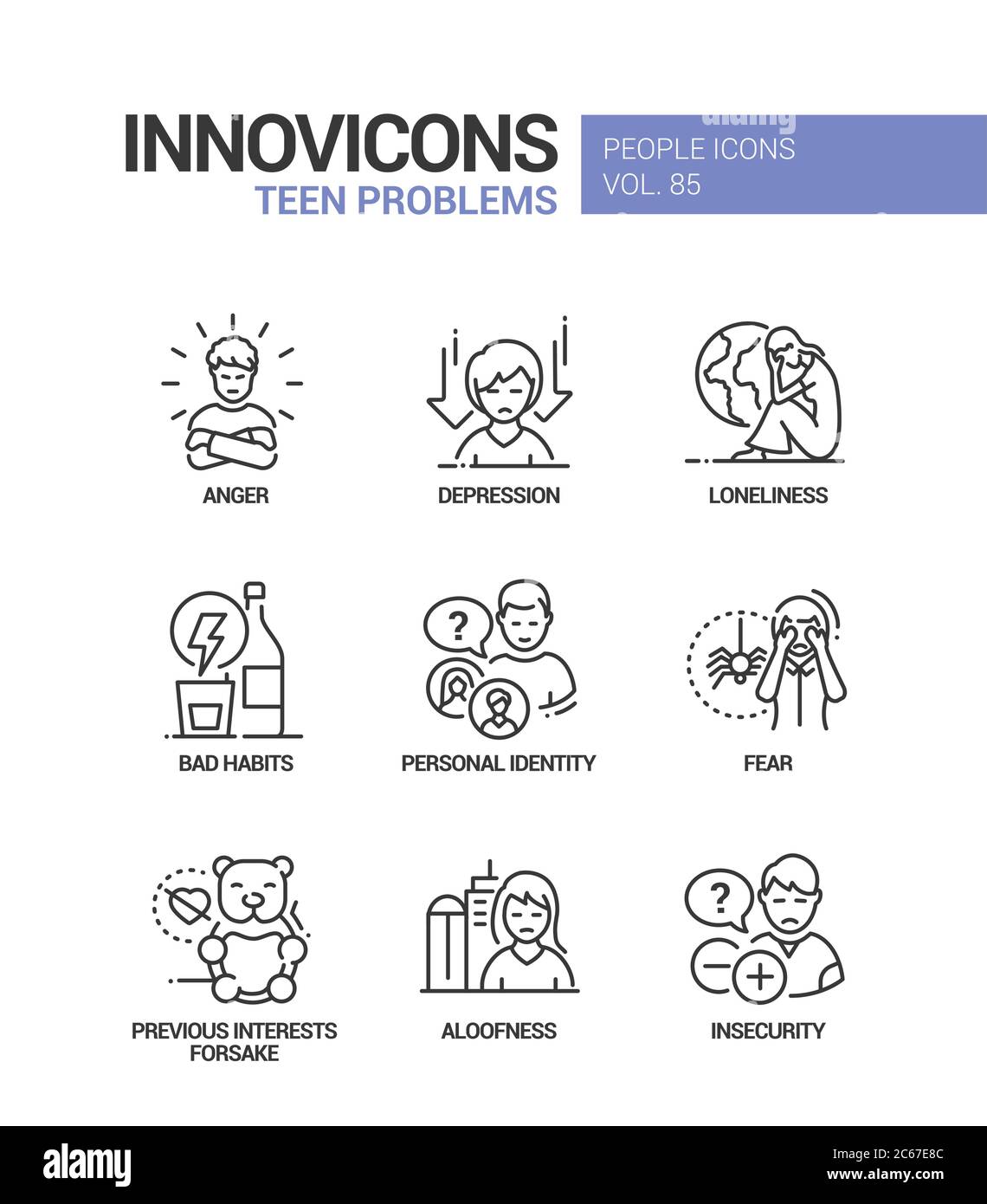 Psychological problems line icon Stock Vector Images - Alamy