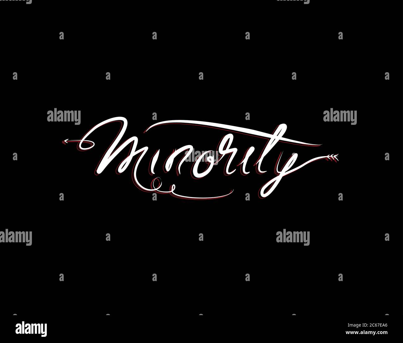 Minority Lettering Text on Black background in vector illustration ...