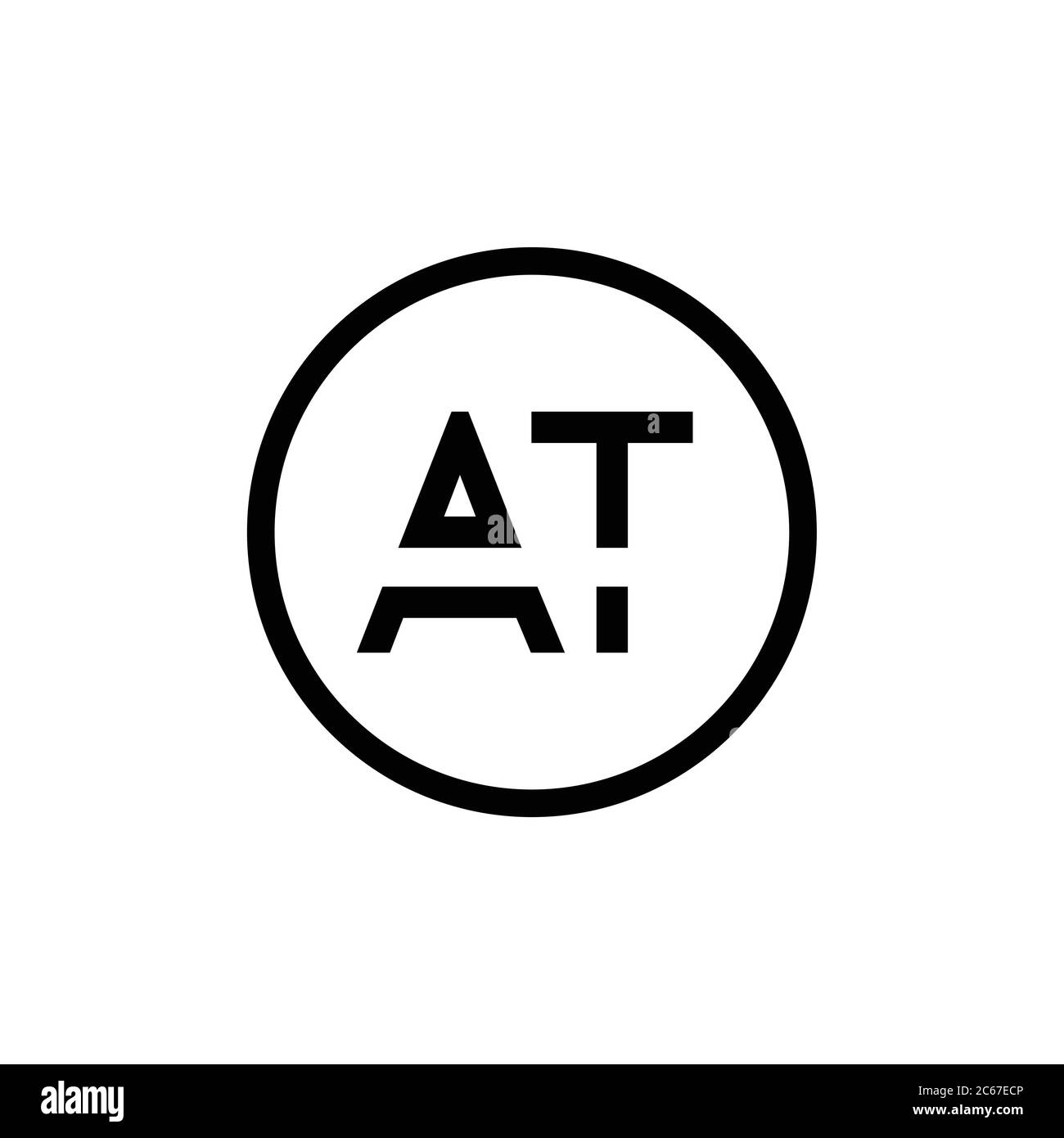AT Logo Design Business Typography Vector Template. Creative Linked ...