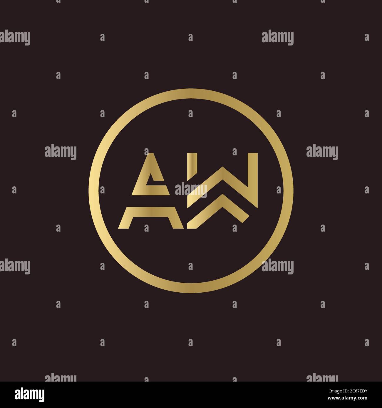 AW Logo Design Business Typography Vector Template. Creative Linked ...