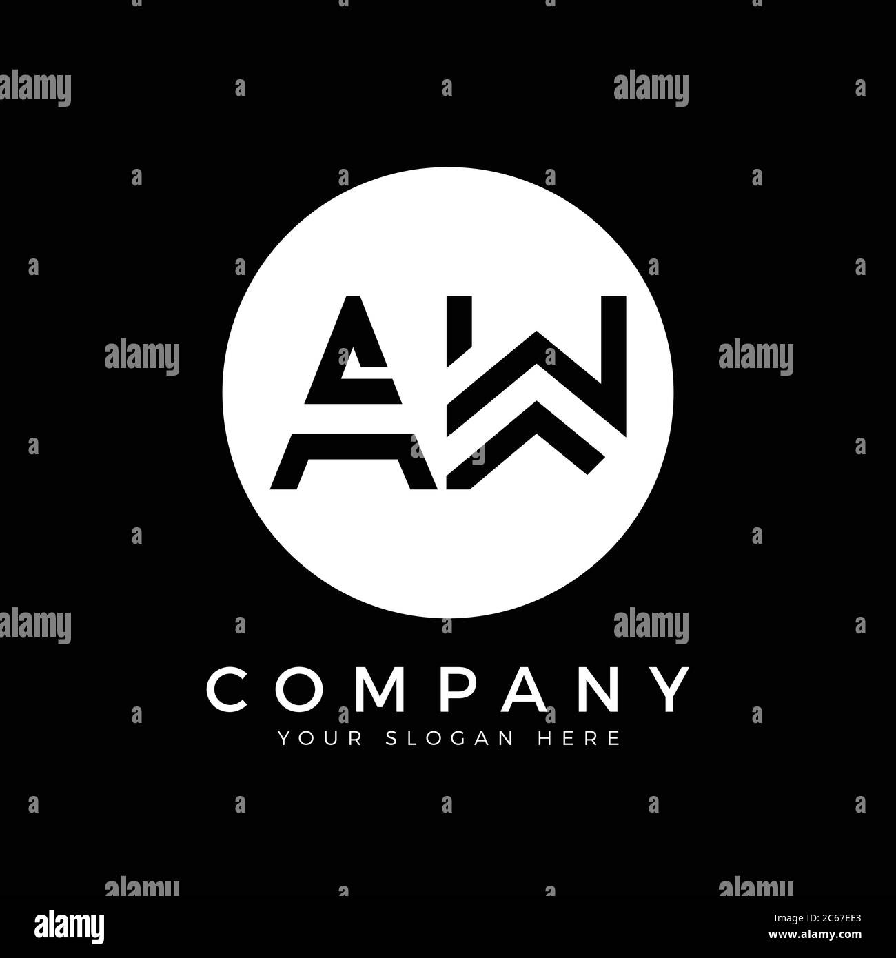 AW Logo Design Business Typography Vector Template. Creative Linked ...
