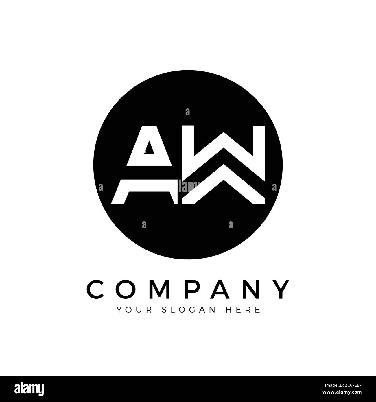 AW Logo Design Business Typography Vector Template. Creative Linked ...