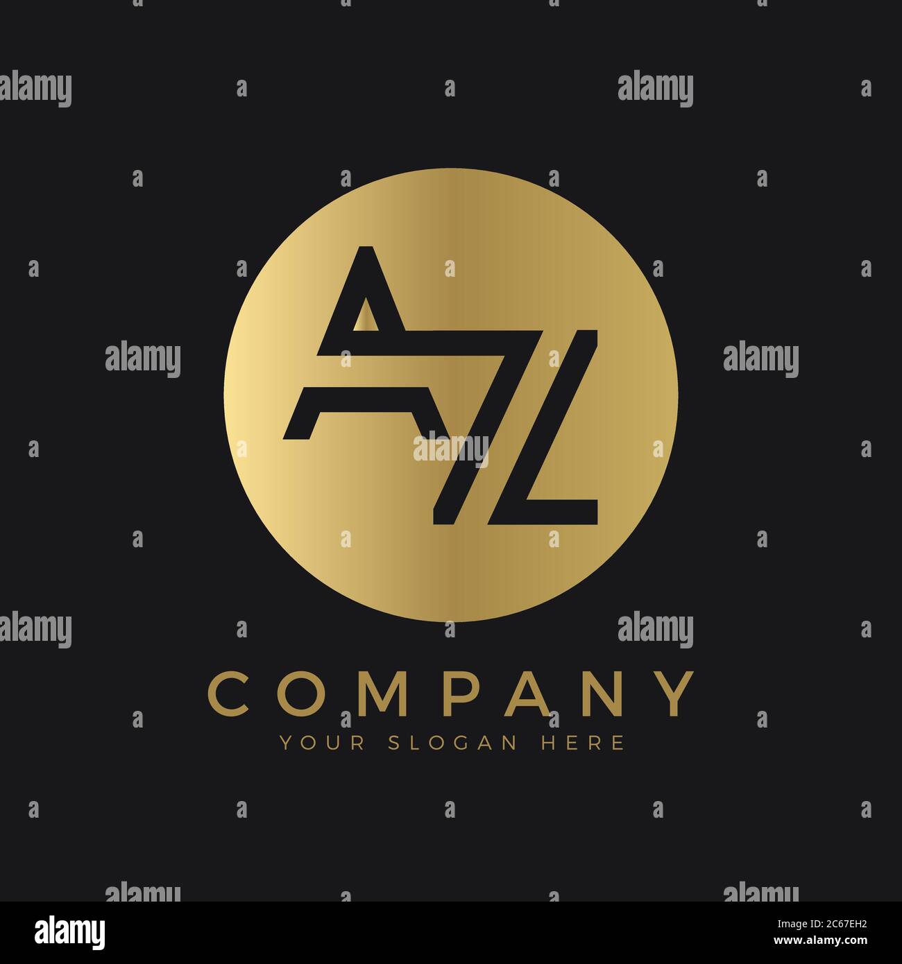 AZ Logo Design Business Typography Vector Template. Creative Linked ...