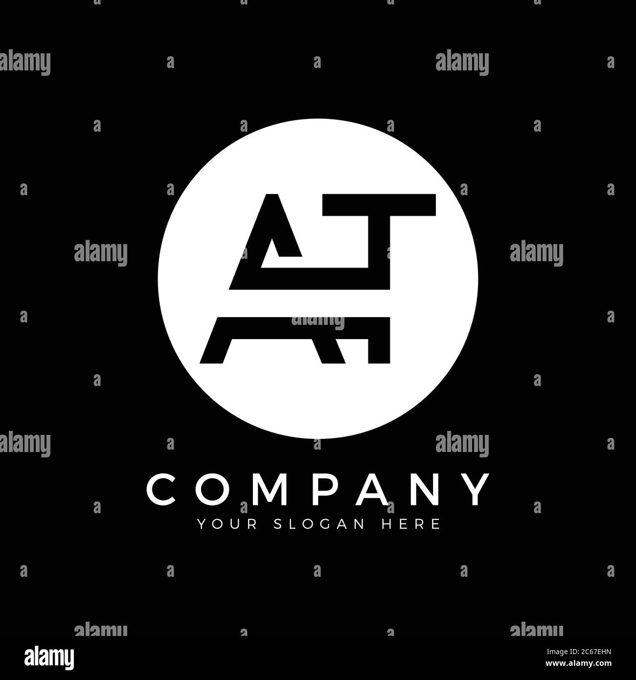 AT Logo Design Business Typography Vector Template. Creative Linked ...