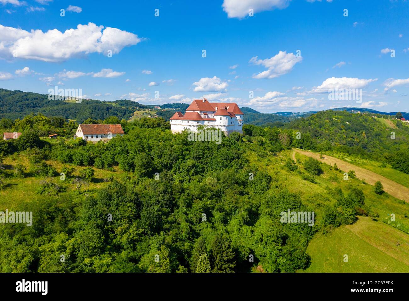 Aerial view of Veliki Tabor castle, rural Croatia Stock Photo - Alamy