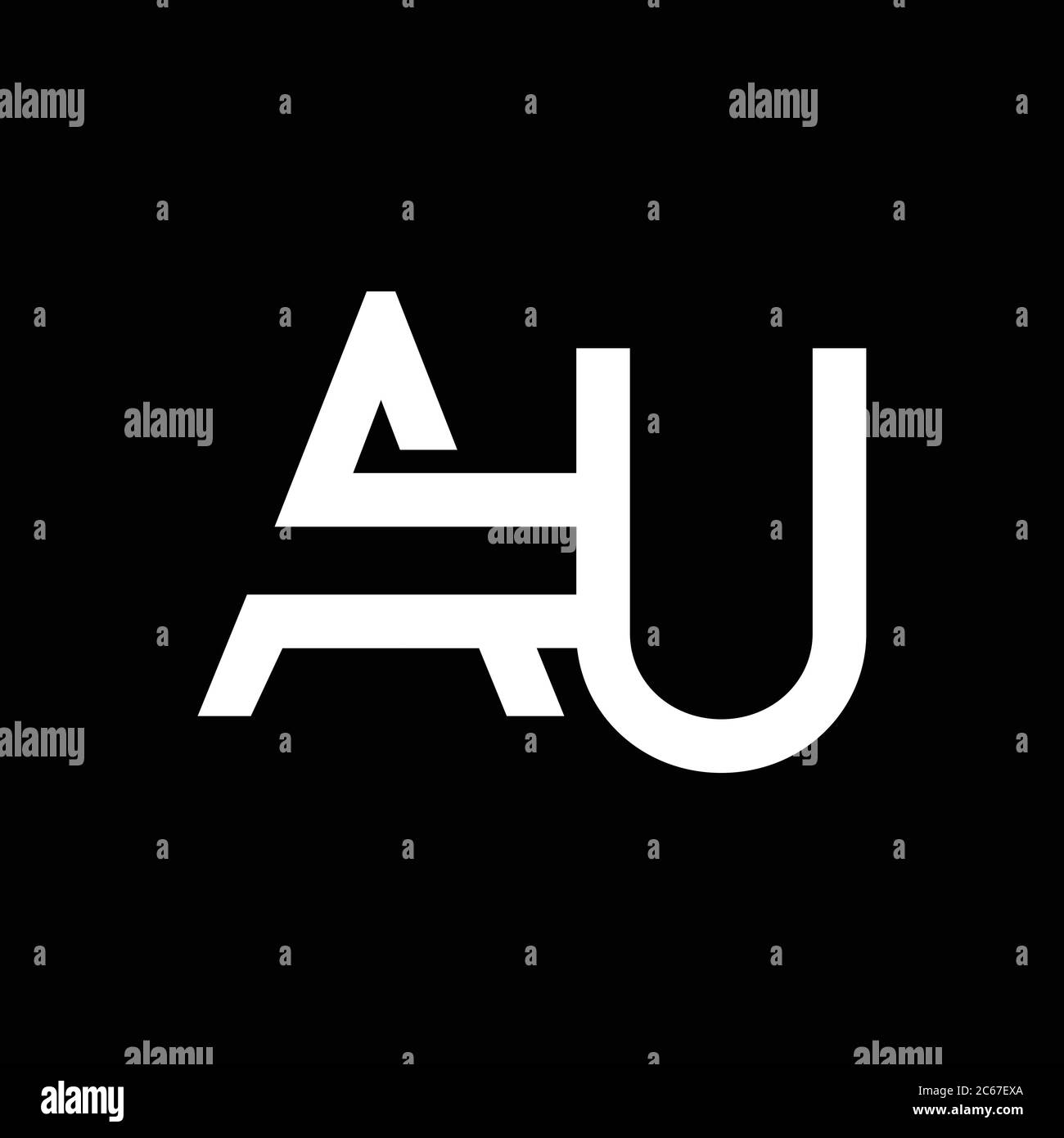 AU Logo Design Business Typography Vector Template. Creative Linked ...