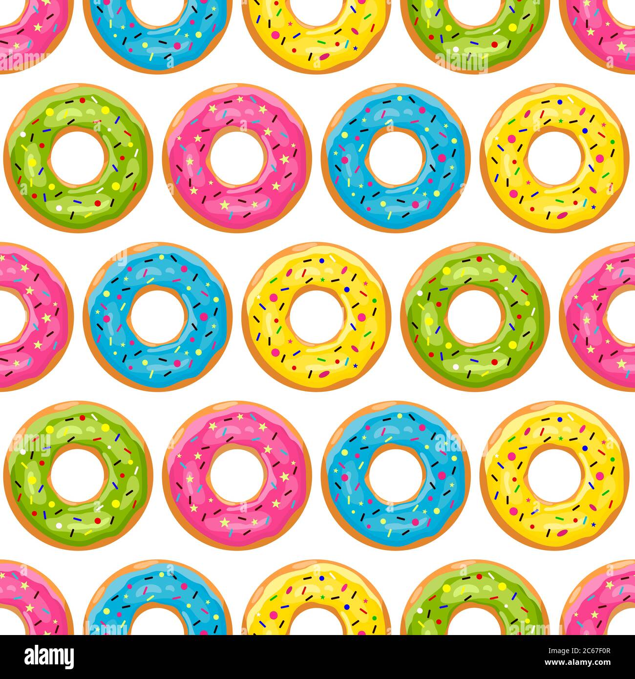 Color donut pattern. Glazed donuts background Vector illustration Stock ...