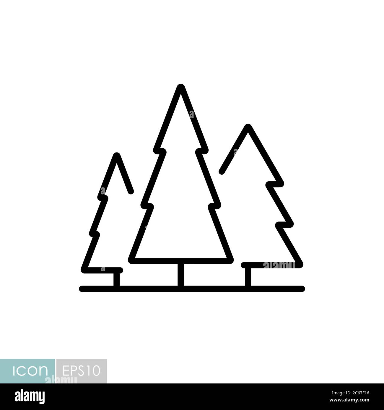 Conifer forest vector icon. Nature sign. Graph symbol for travel and ...