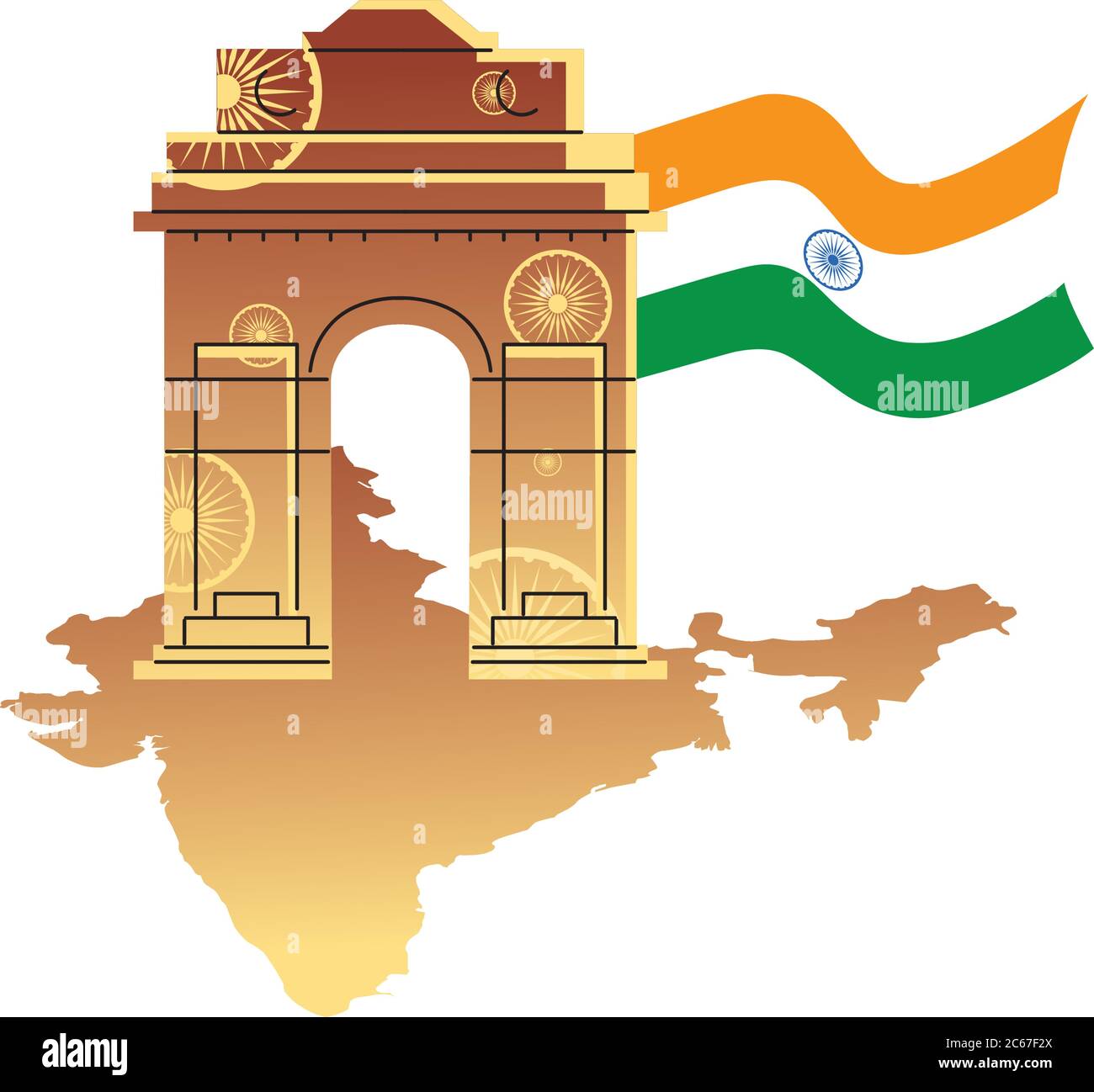 famous temples and monuments of india vector illustration design Stock ...