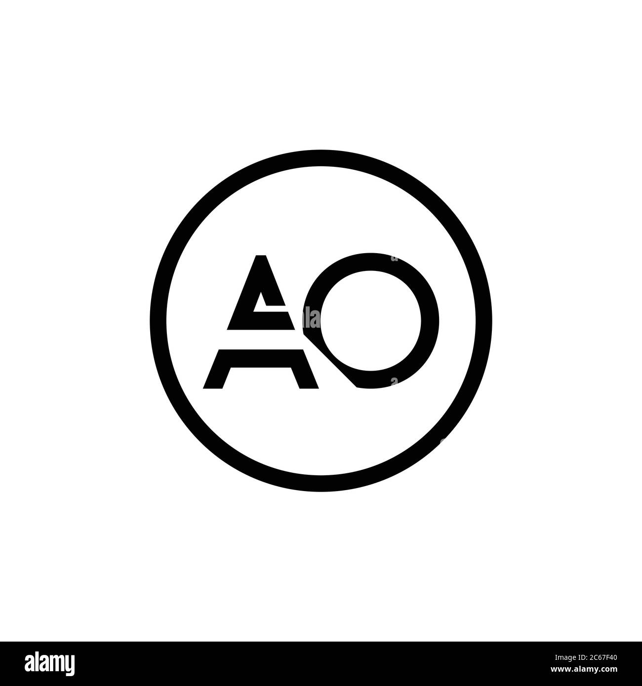 AO Logo Design Business Typography Vector Template. Creative Linked ...