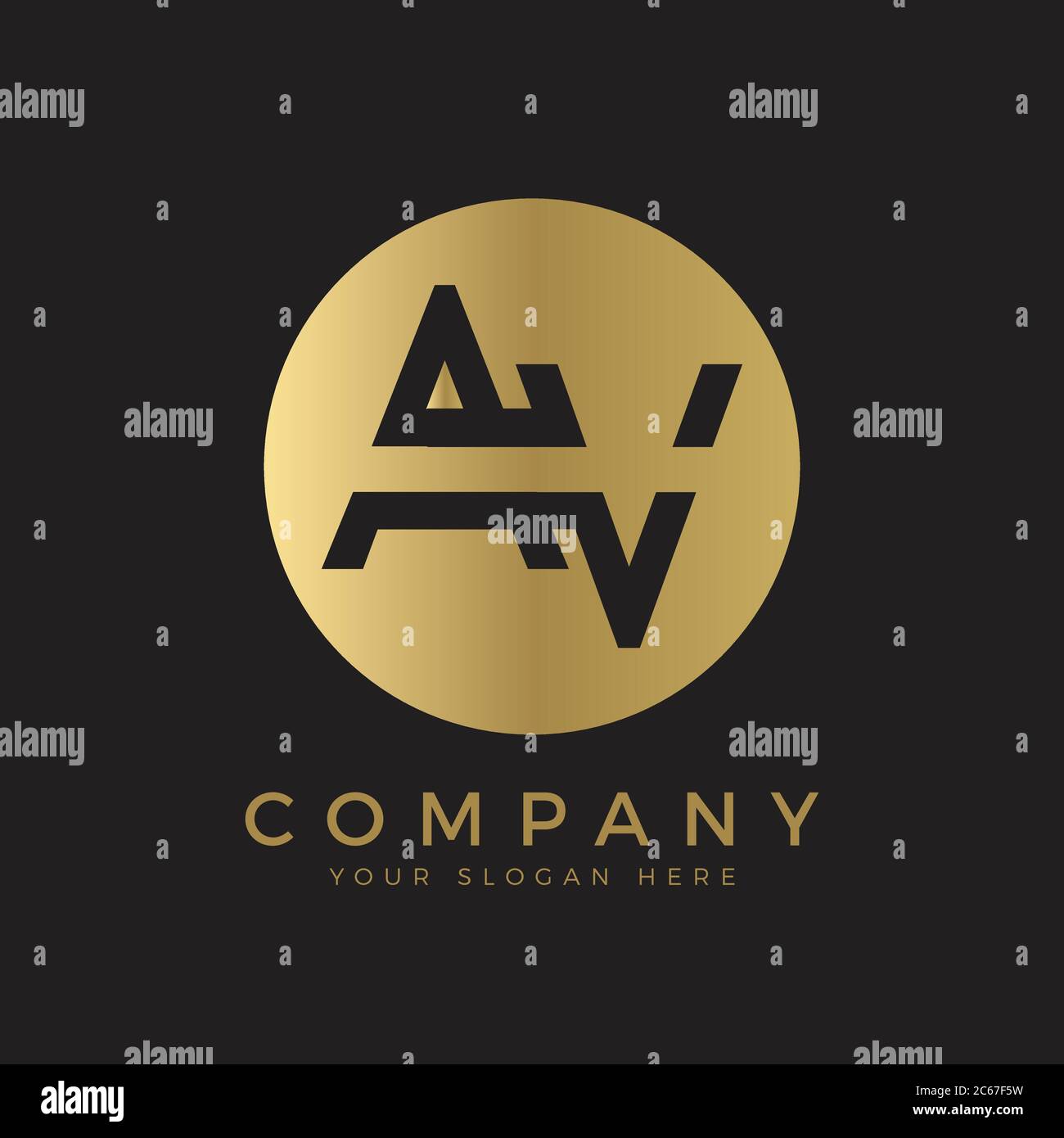 AV Logo Design Business Typography Vector Template. Creative Linked ...