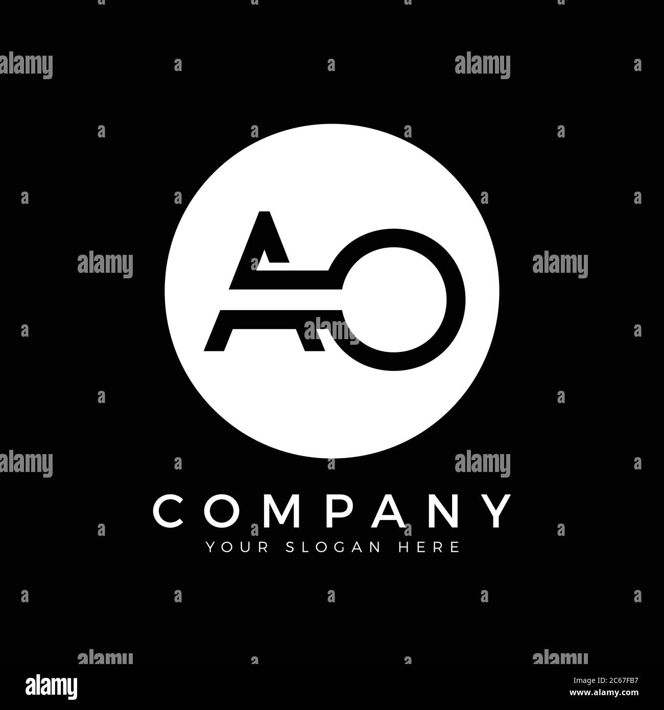 AO Logo Design Business Typography Vector Template. Creative Linked ...