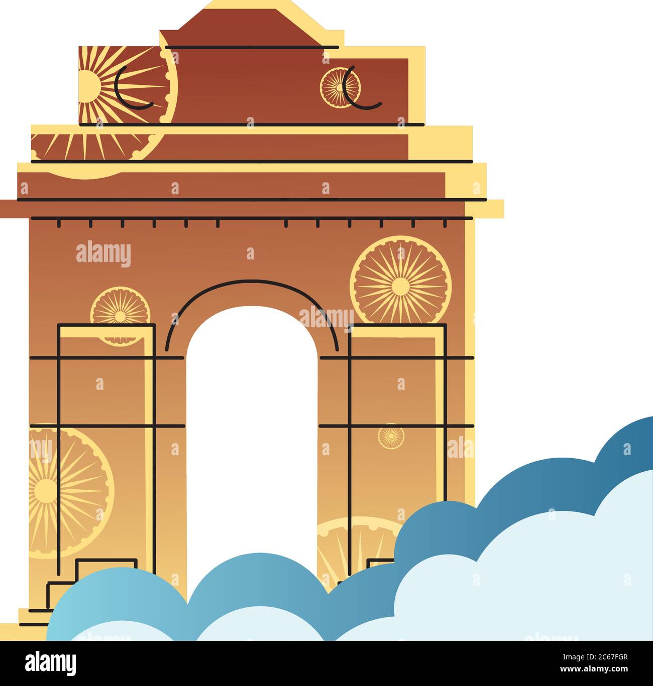 famous temples and monuments of india vector illustration design Stock ...