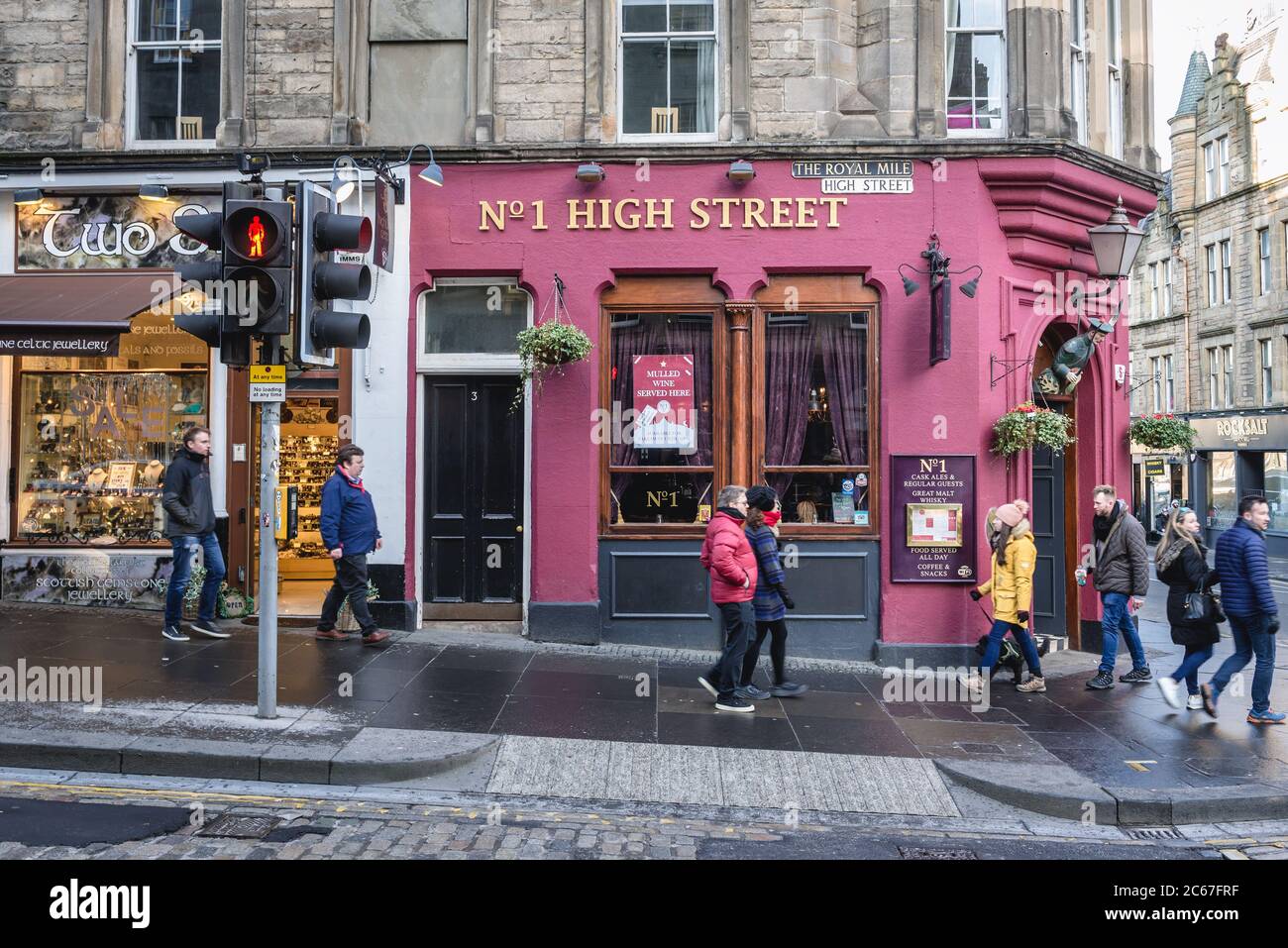 No 1 High Street pub on High Street in Edinburgh, the capital of ...