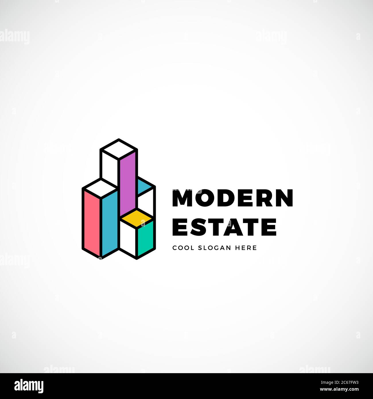 Modern Estate Abstract Vector Logo Template. Construction Sign ...