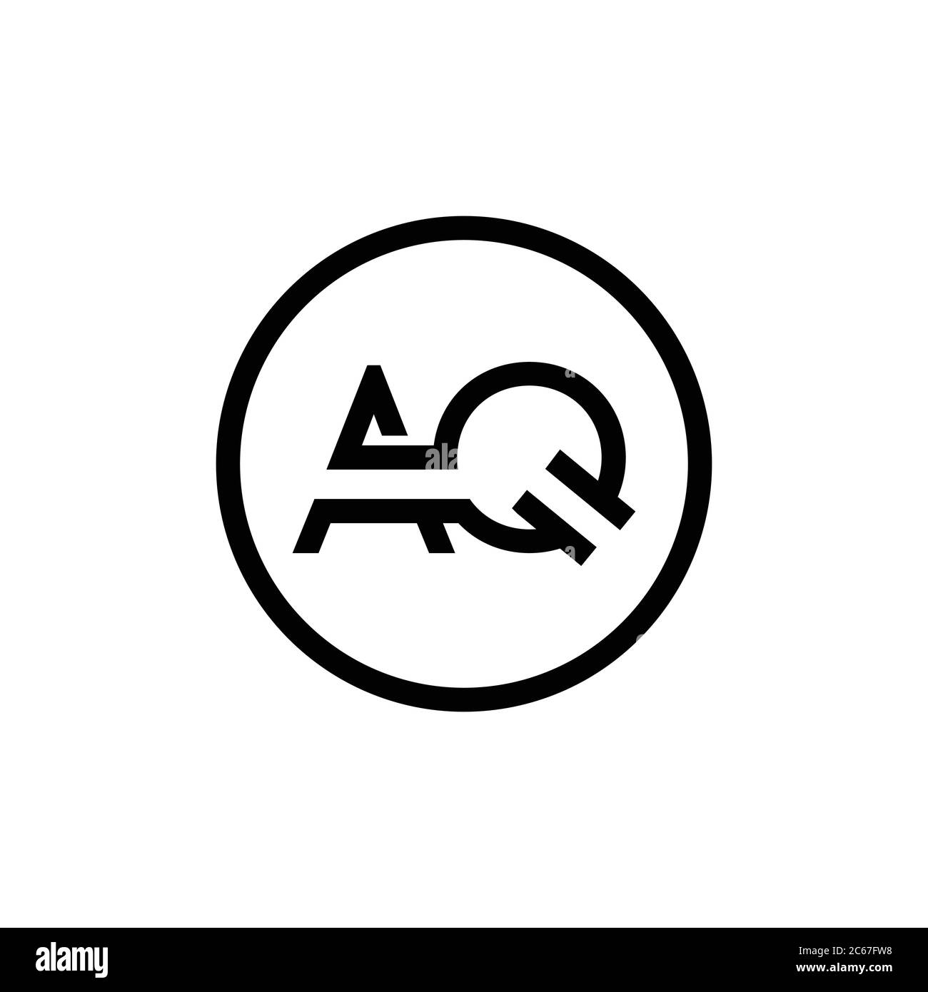 AQ Logo Design Business Typography Vector Template. Creative Linked ...