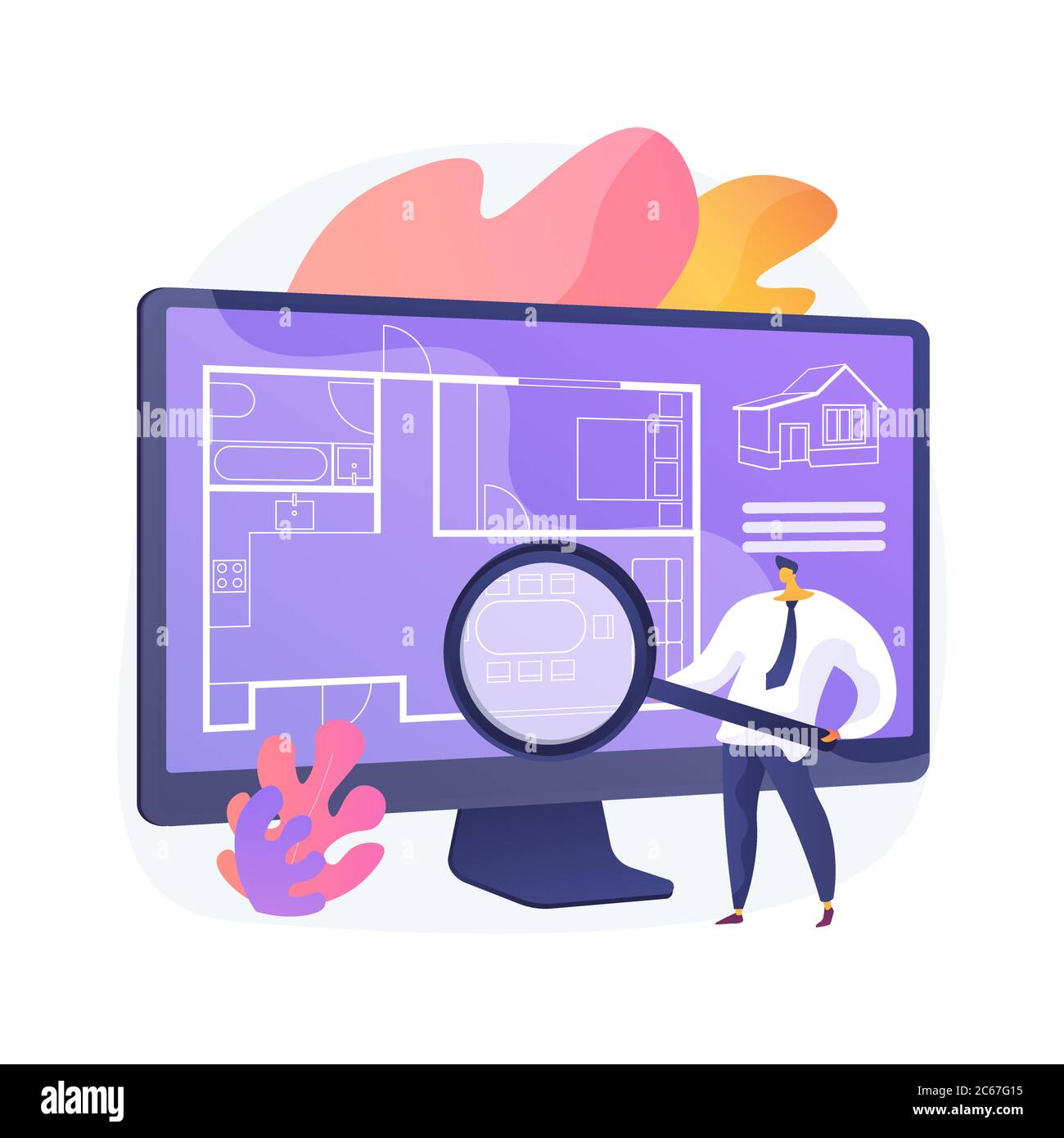 Real estate floor plan abstract concept vector illustration Stock ...