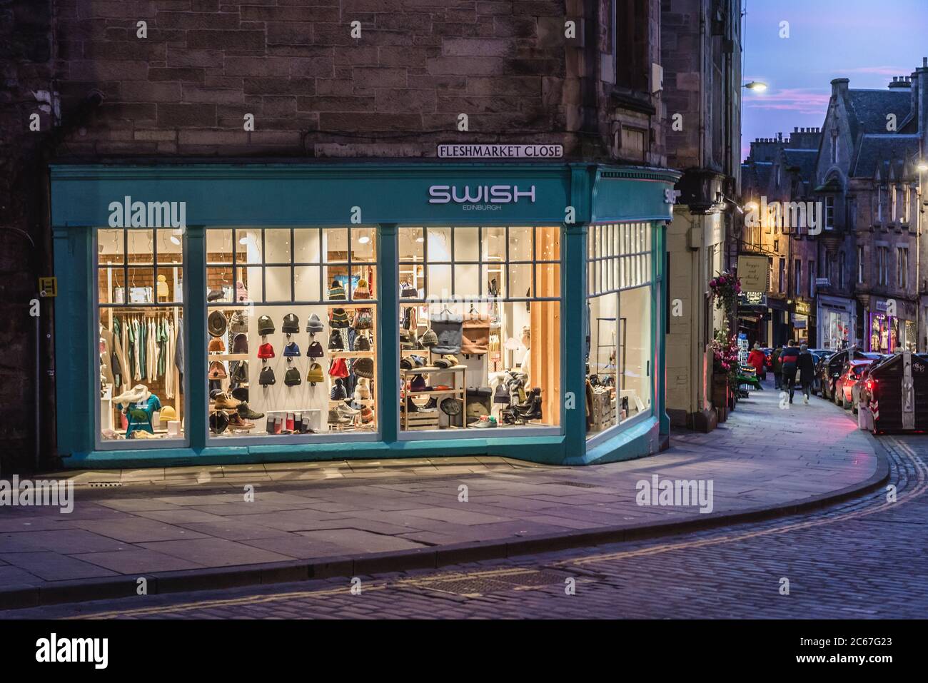Swish Edinburgh shop at Cockburn Street in Edinburgh, the capital of ...