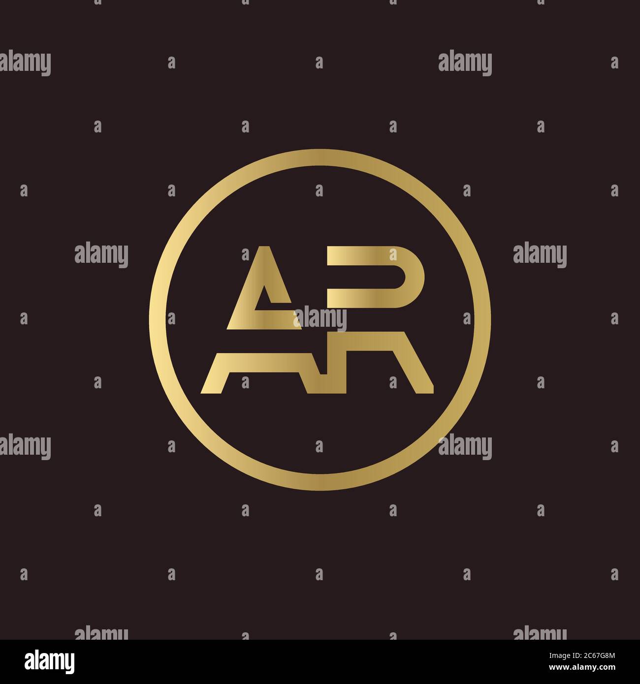 AR Logo Design Business Typography Vector Template. Creative Linked ...