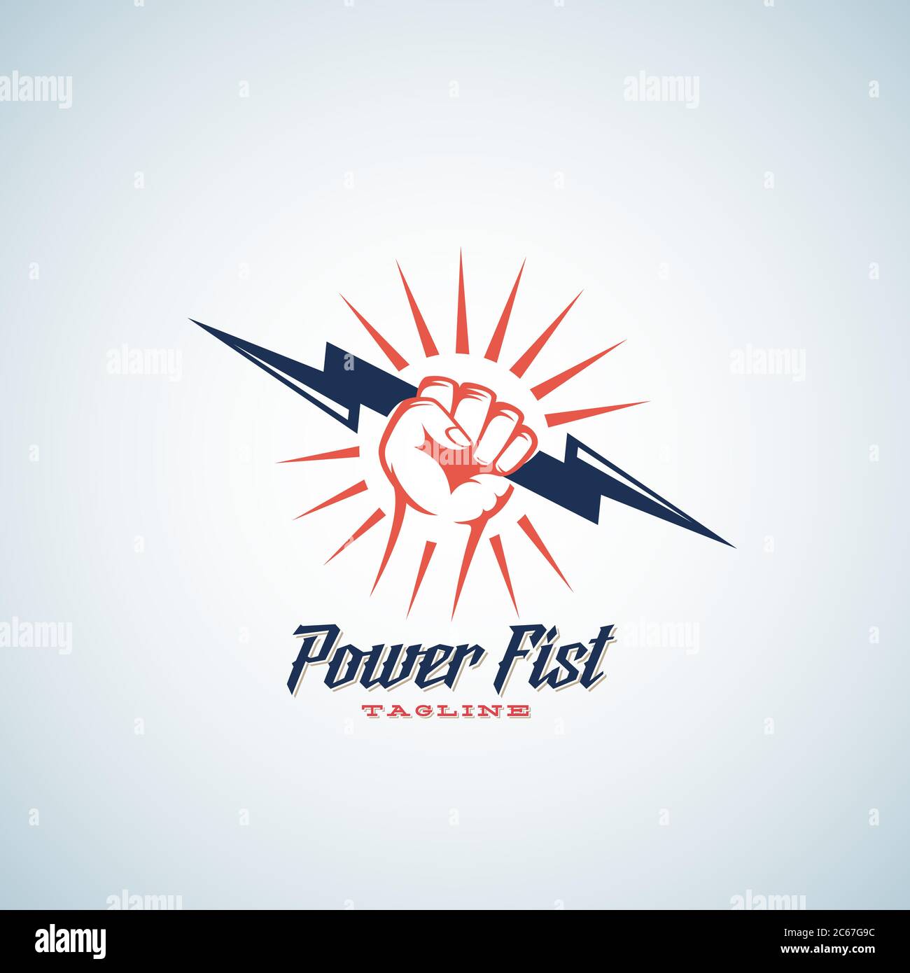 Power Fist Abstract Vector Emblem, Symbol or Logo Template. Hand ...