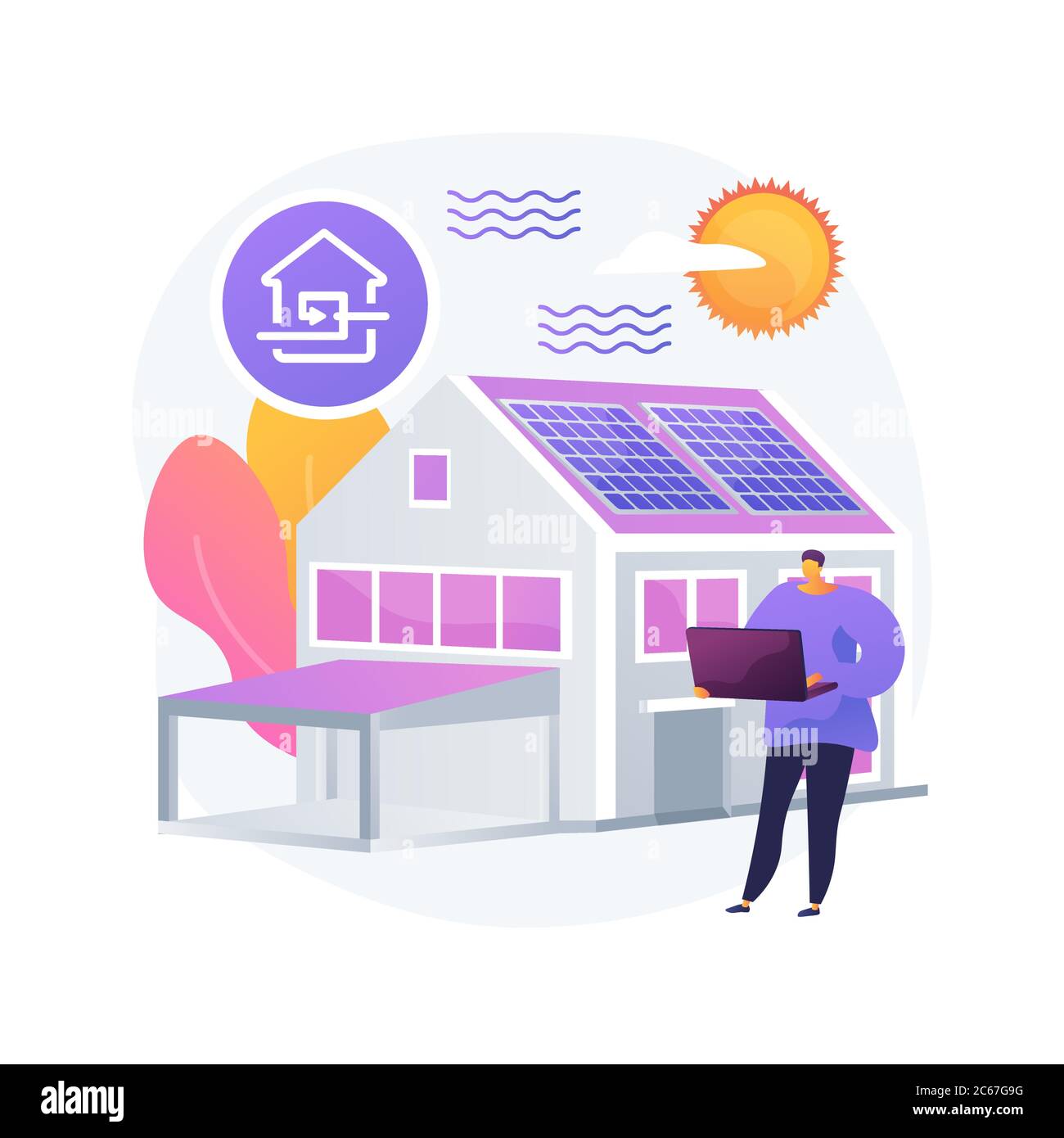 Passive house abstract concept vector illustration Stock Vector Image ...