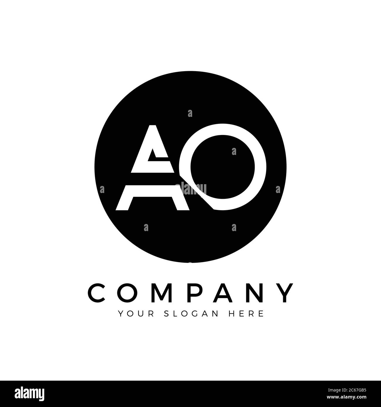 AO Logo Design Business Typography Vector Template. Creative Linked ...