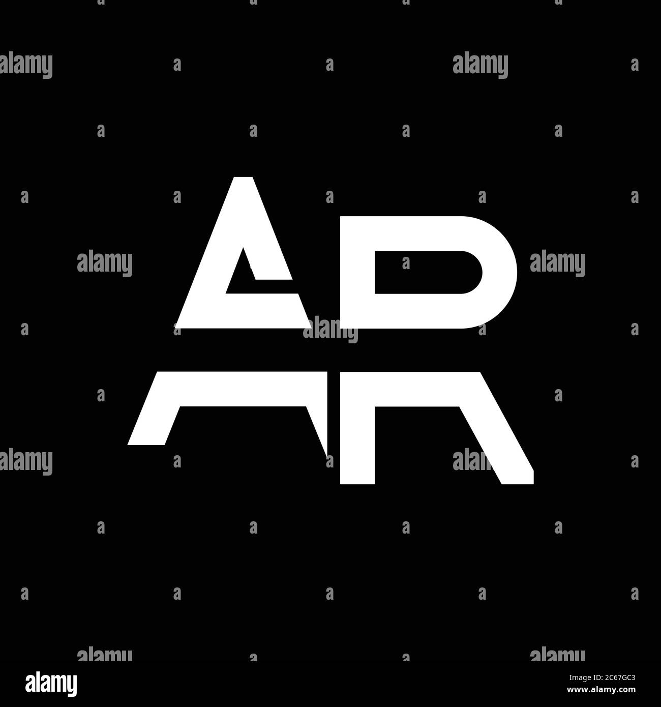 AR Logo Design Business Typography Vector Template. Creative Linked ...